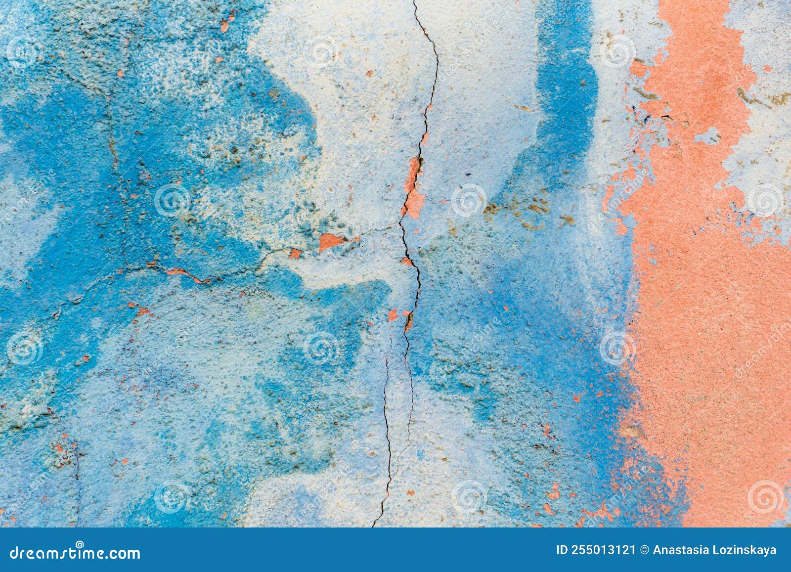 Old Blue-pink Wall Covered with Cracks Stock Image - Image of pattern ...