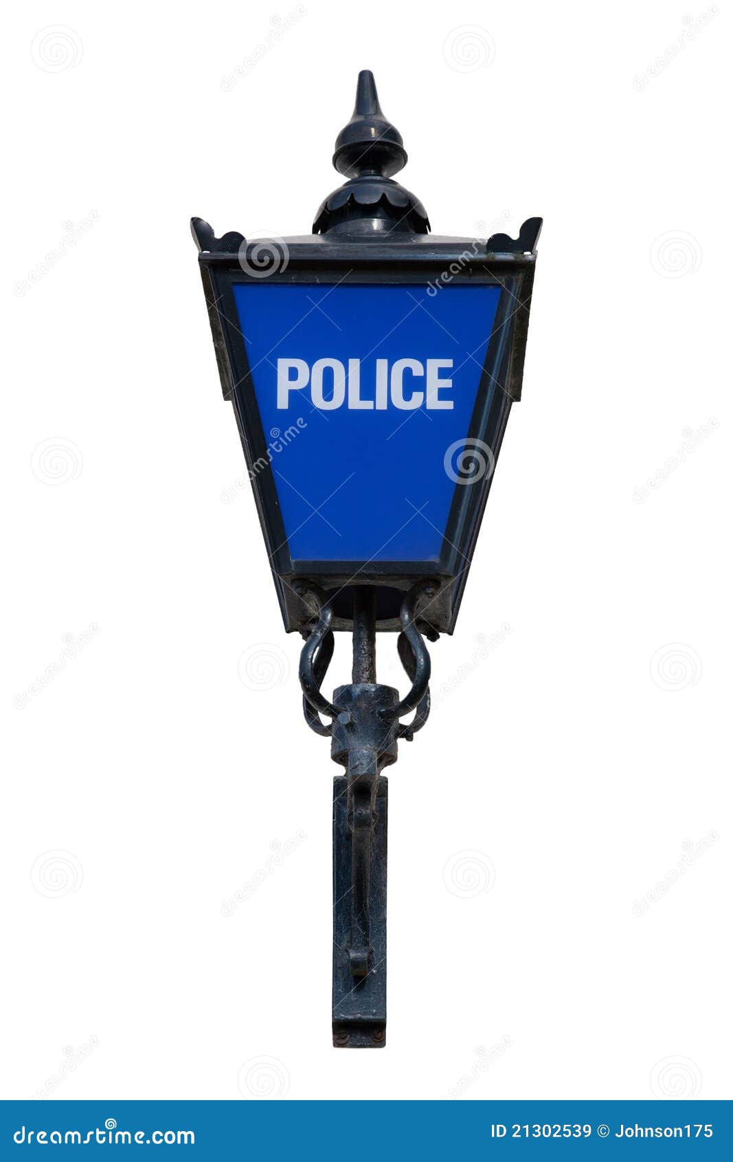 Old Blue Police Lamp stock image. Image of crime, british - 21302539