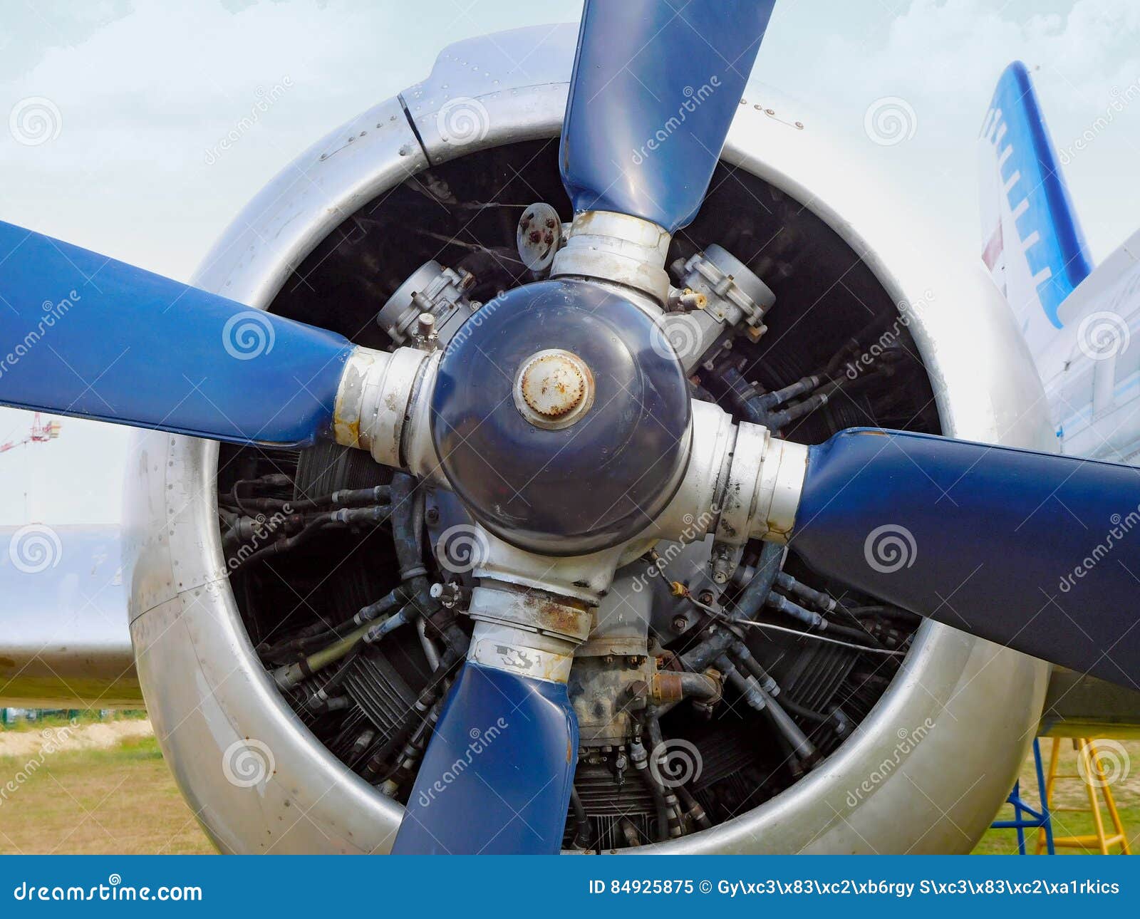 Old blue propeller stock image. Image of retro, propeller - 84925875