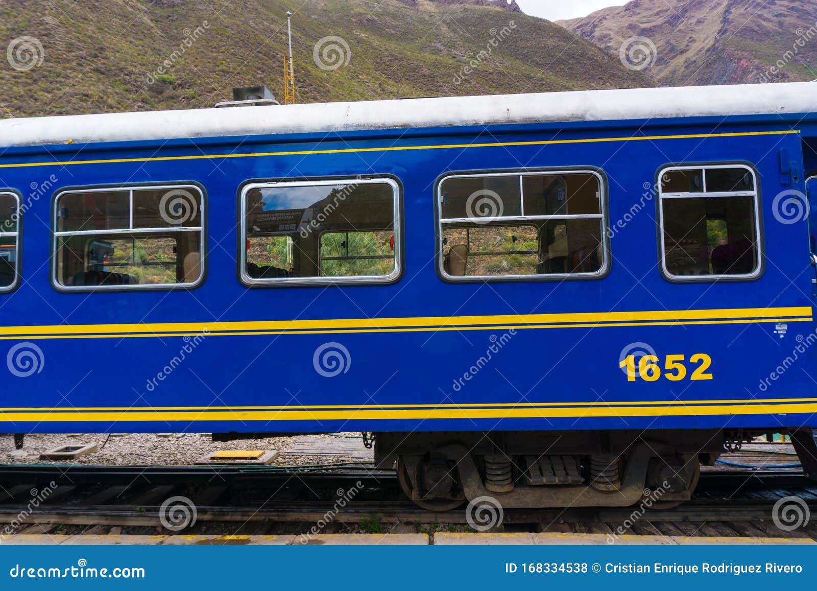 Old Blue Railway Train Subway Stock Photo - Image of cheap, perspective ...