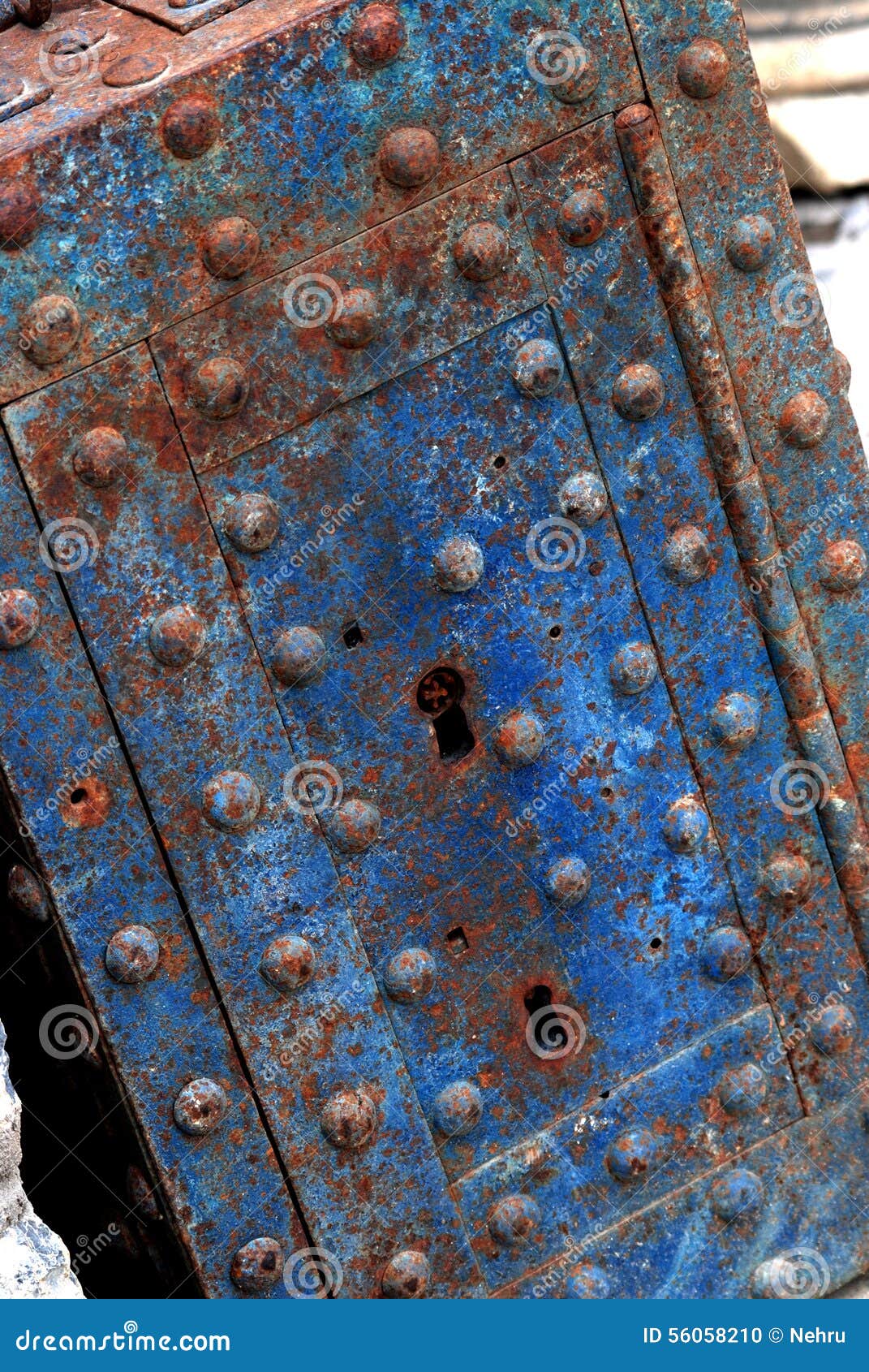 Old blue rusty safe stock photo. Image of savings, security - 56058210