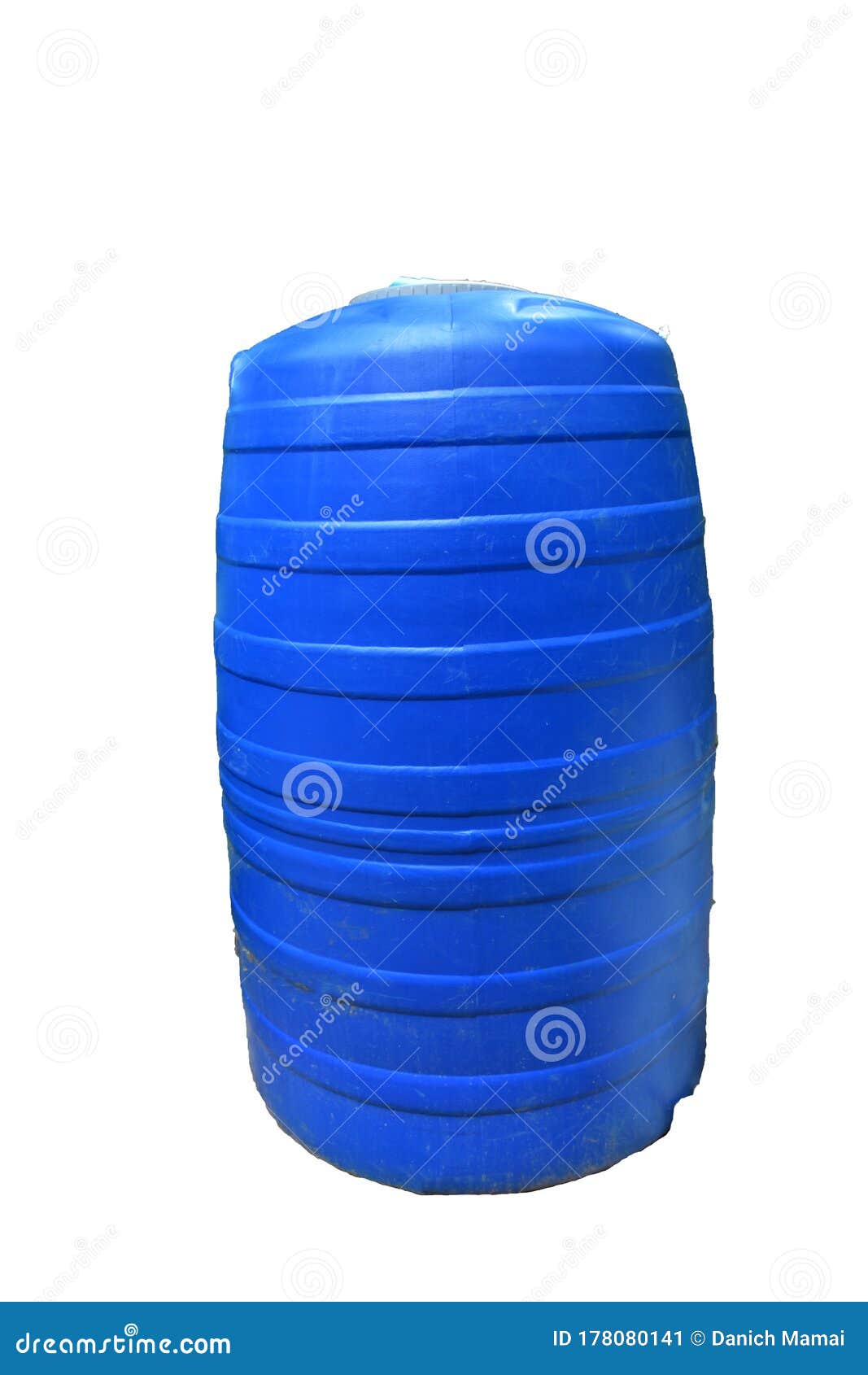 Old Blue Tank Isolated on White Background Stock Image - Image of ...