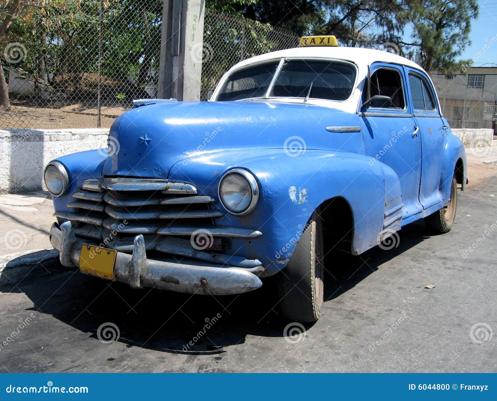 Old blue taxi in Cuba 2 stock photo. Image of cuba, castro - 6044800