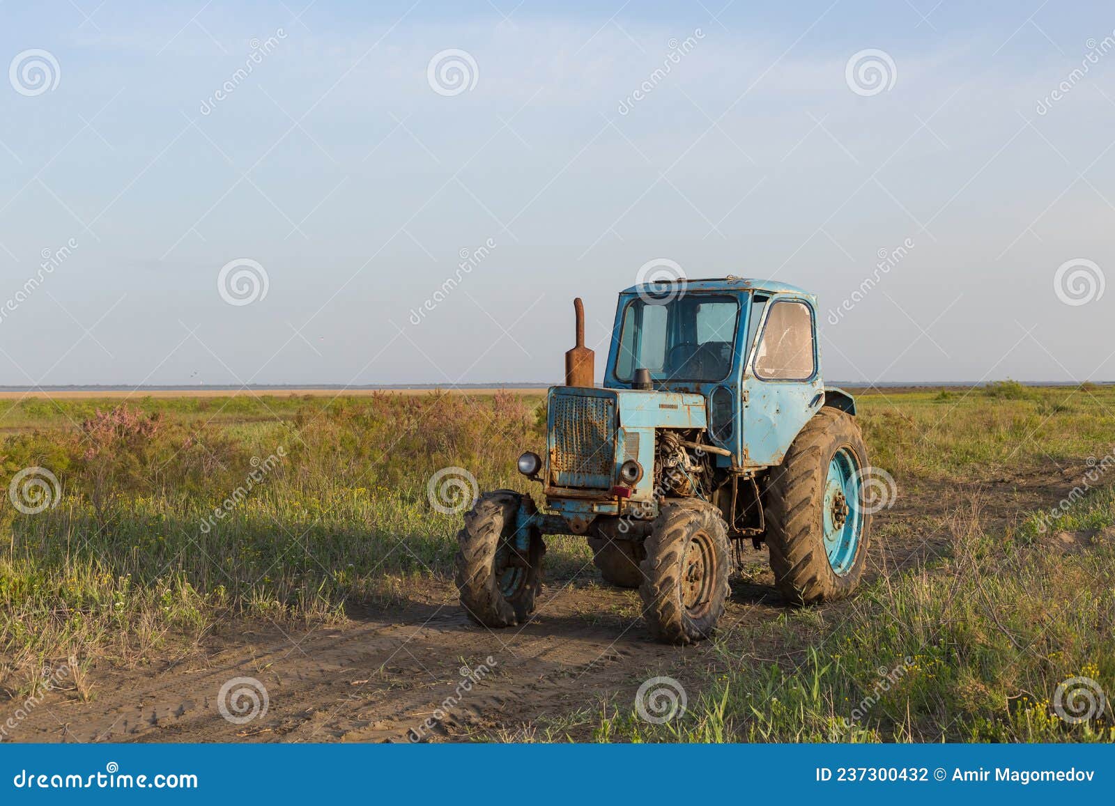 A Very Old Tractor in the Field. Stock Photo - Image of agricultural ...