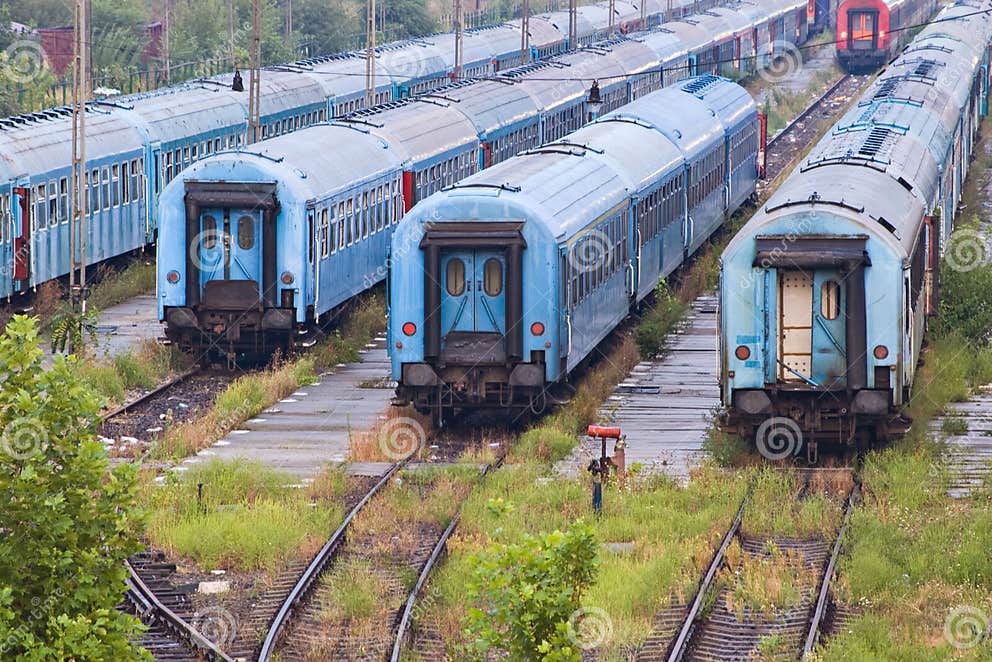 Old blue trains stock photo. Image of urban, commuter - 11503586