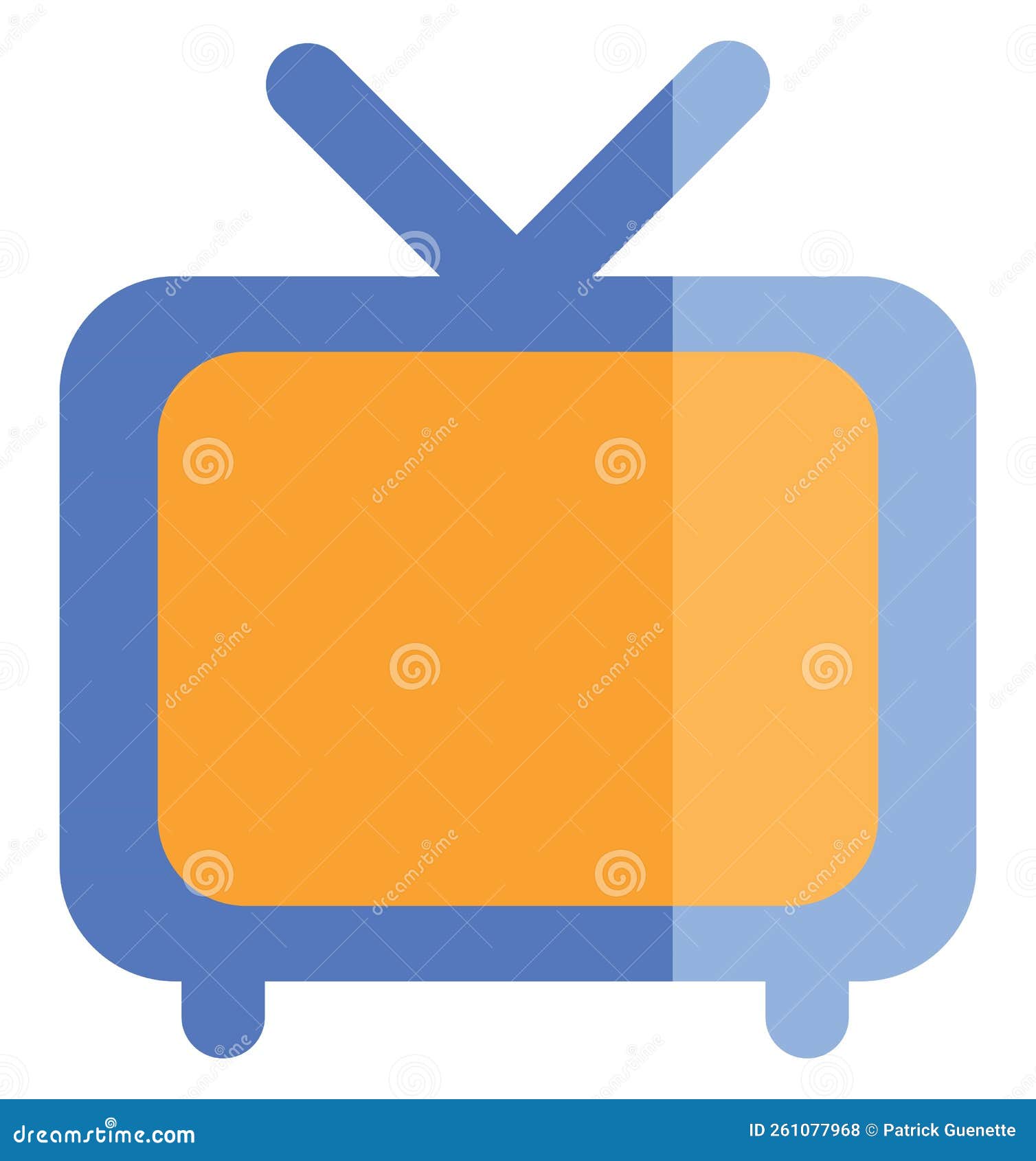 Old blue tv, icon stock vector. Illustration of background - 261077968