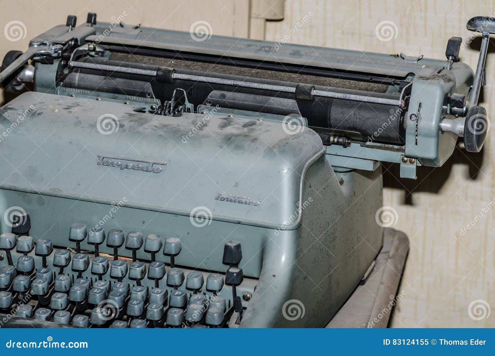 Old blue typewriter editorial image. Image of history - 83124155
