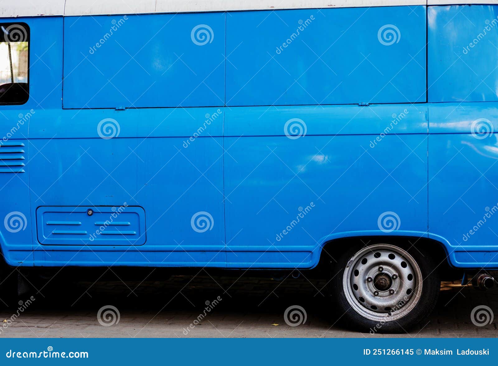 Old blue van stock image. Image of minivan, classic - 251266145