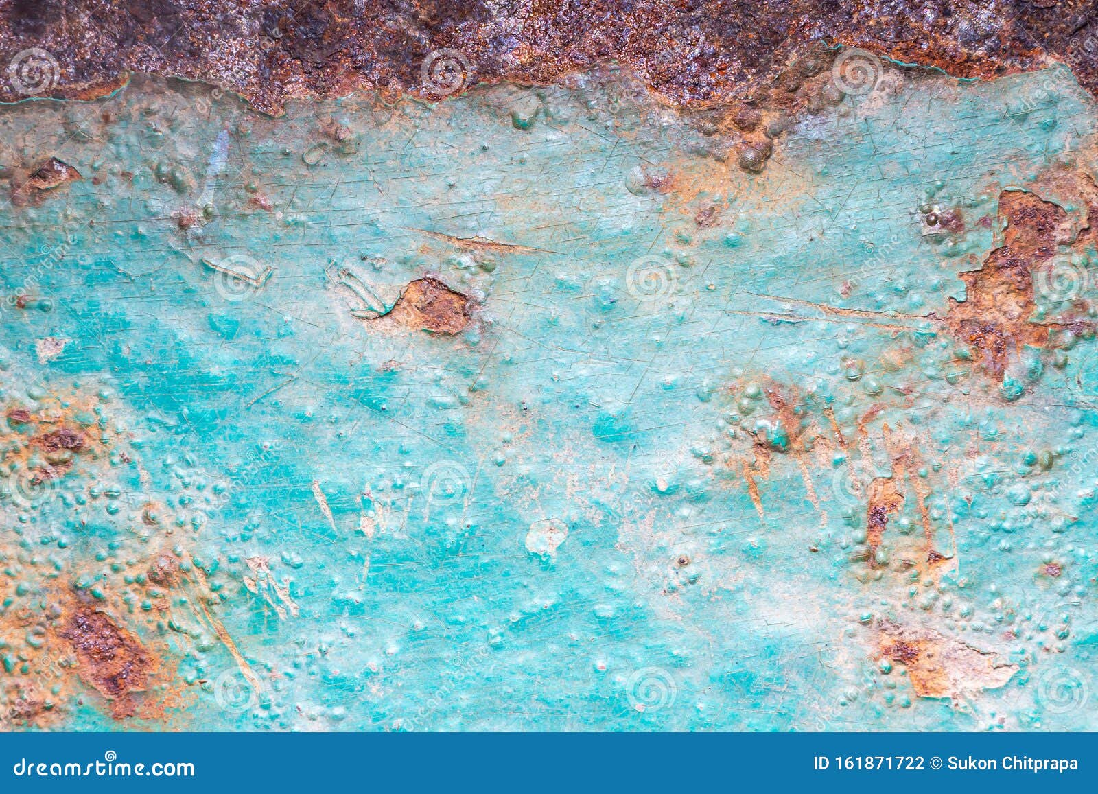 Old Blue Wall with Rust Texture Stock Photo - Image of shabby, metallic ...