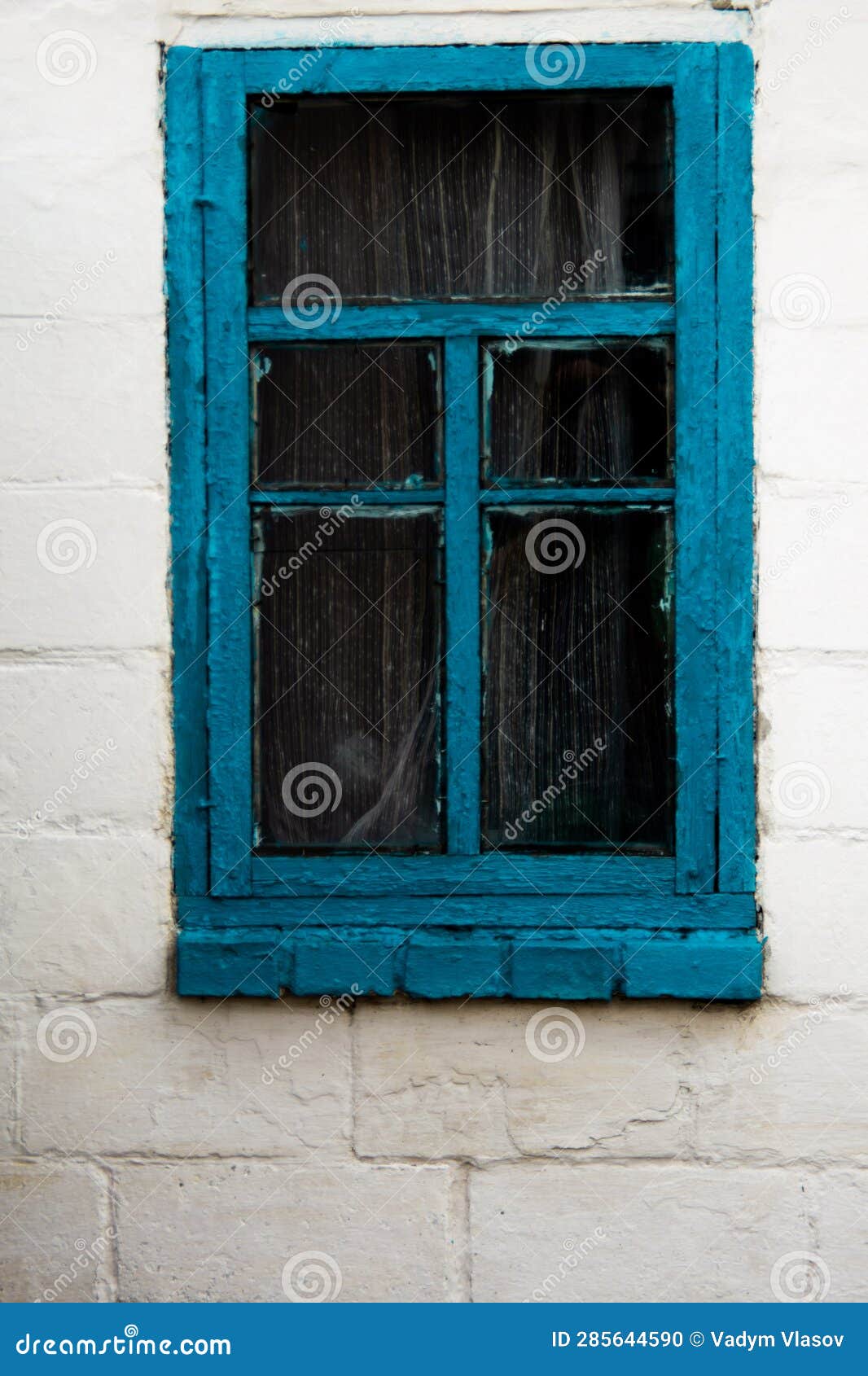 Old blue window frame stock photo. Image of number, blue - 285644590