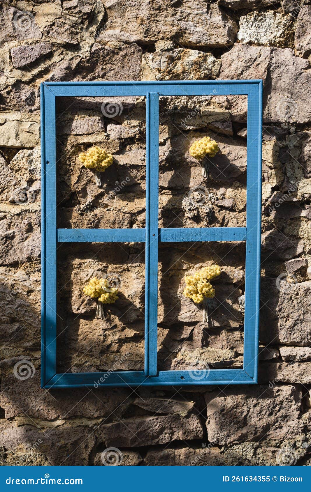 Old blue window frame stock image. Image of oldfashioned - 261634355