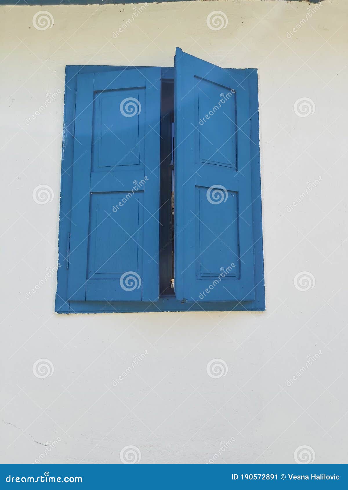 Old blue window stock image. Image of window, wall, design - 190572891