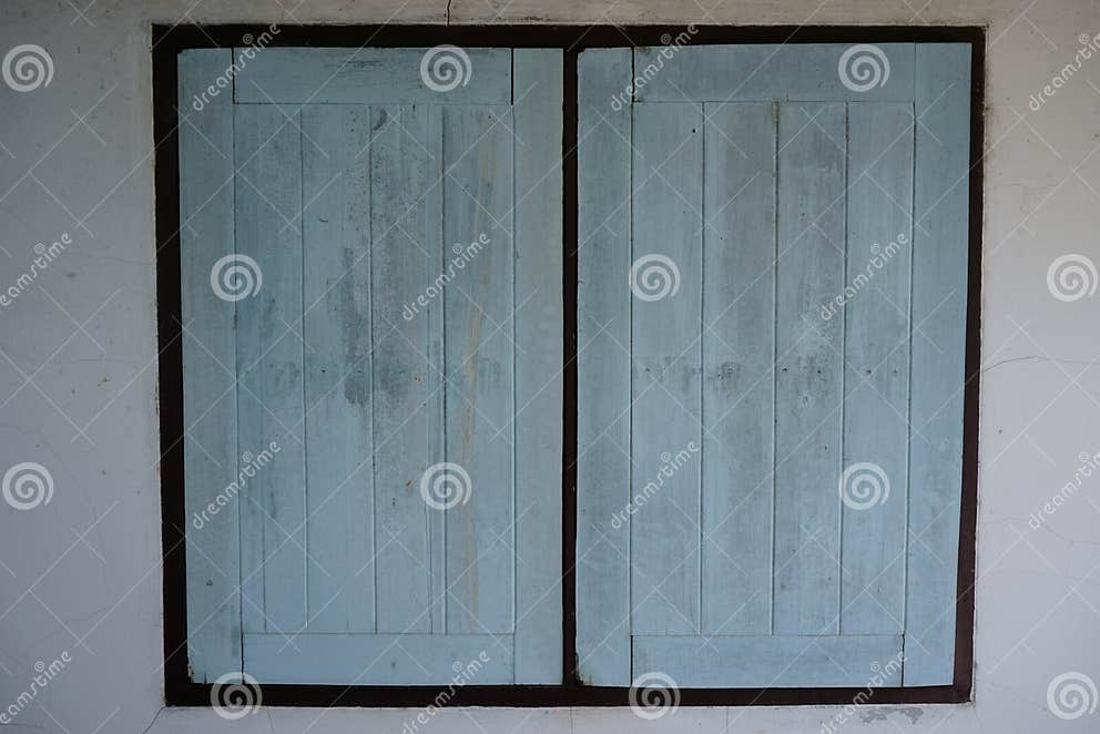 Old blue wood window stock image. Image of retro, textured - 46744245