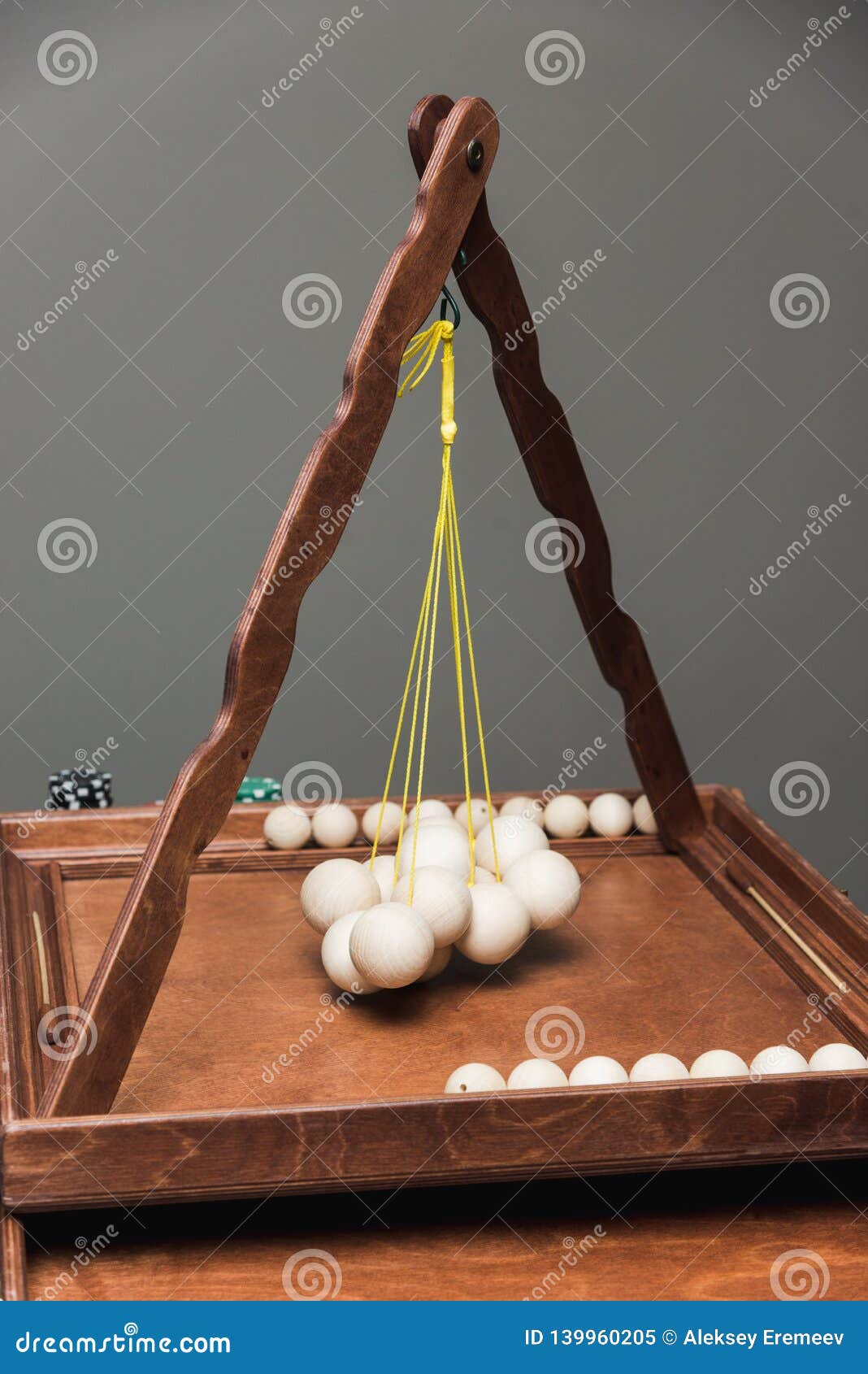 Old Board Game with Balls on Threads and Chips Stock Image - Image of ...