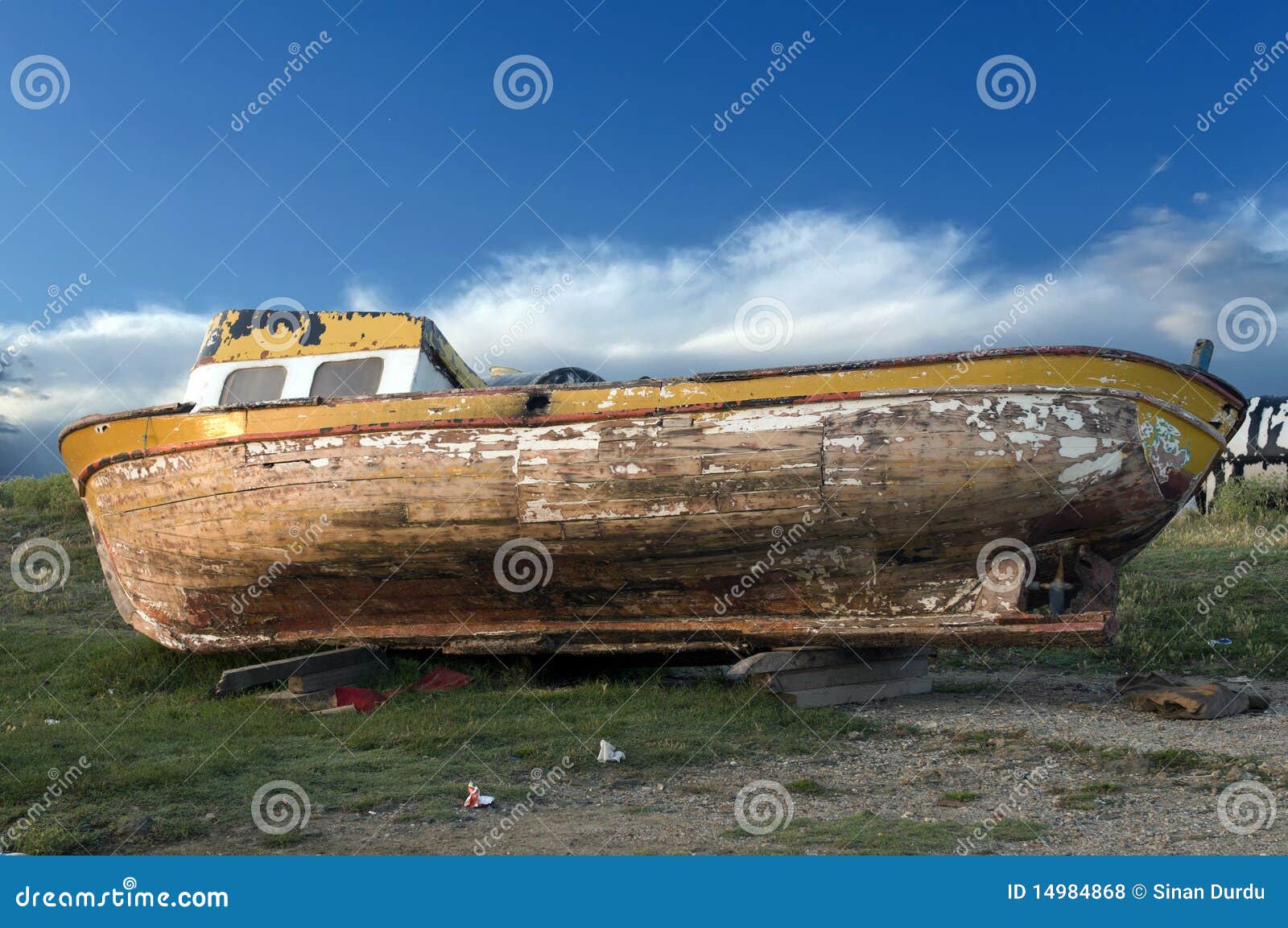 Old boat stock photo. Image of land, wooden, nautical - 14984868