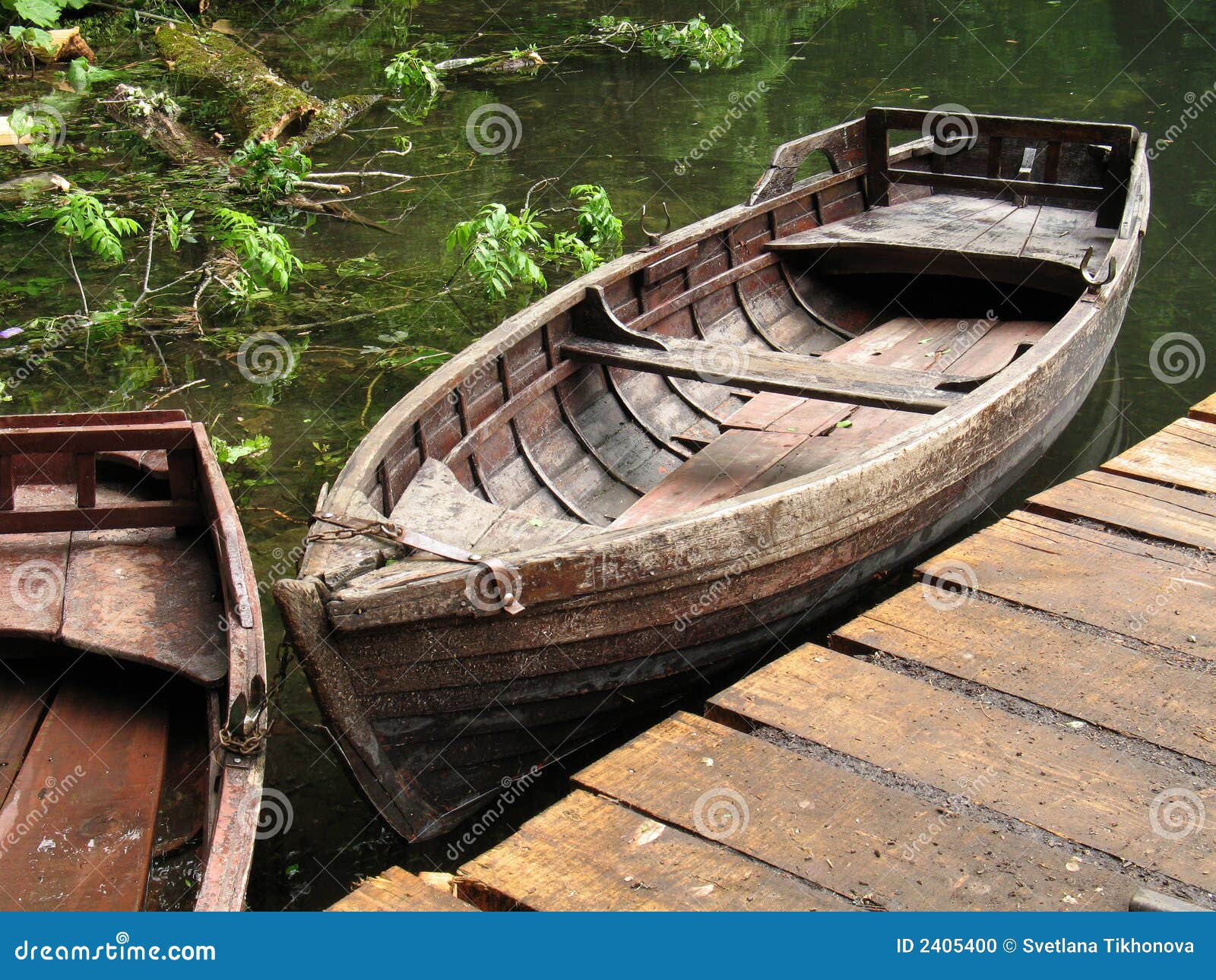 Old boat stock photo. Image of calm, green, riverside - 2405400