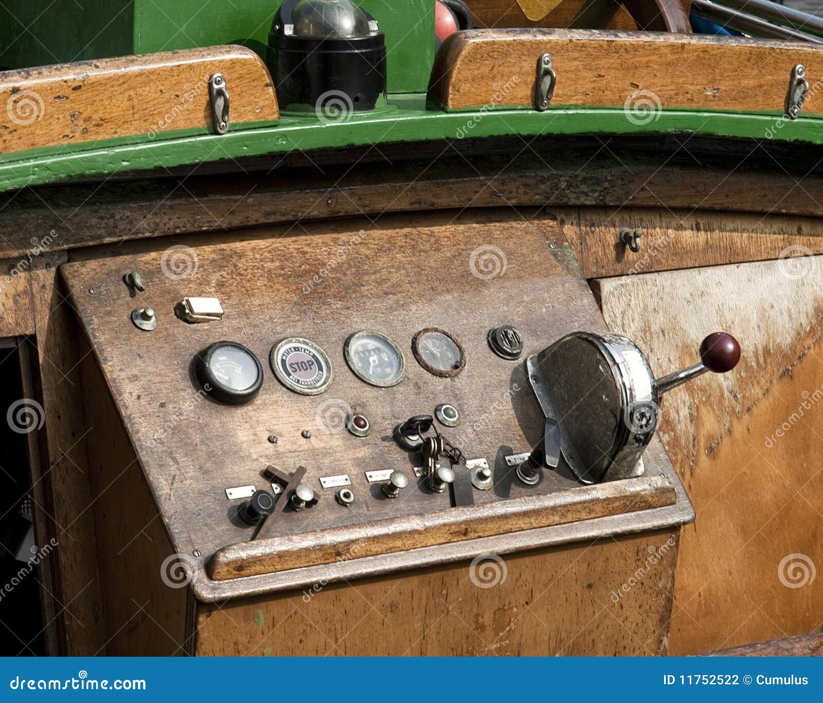Old boat dashboard. stock photo. Image of boat, antique - 11752522