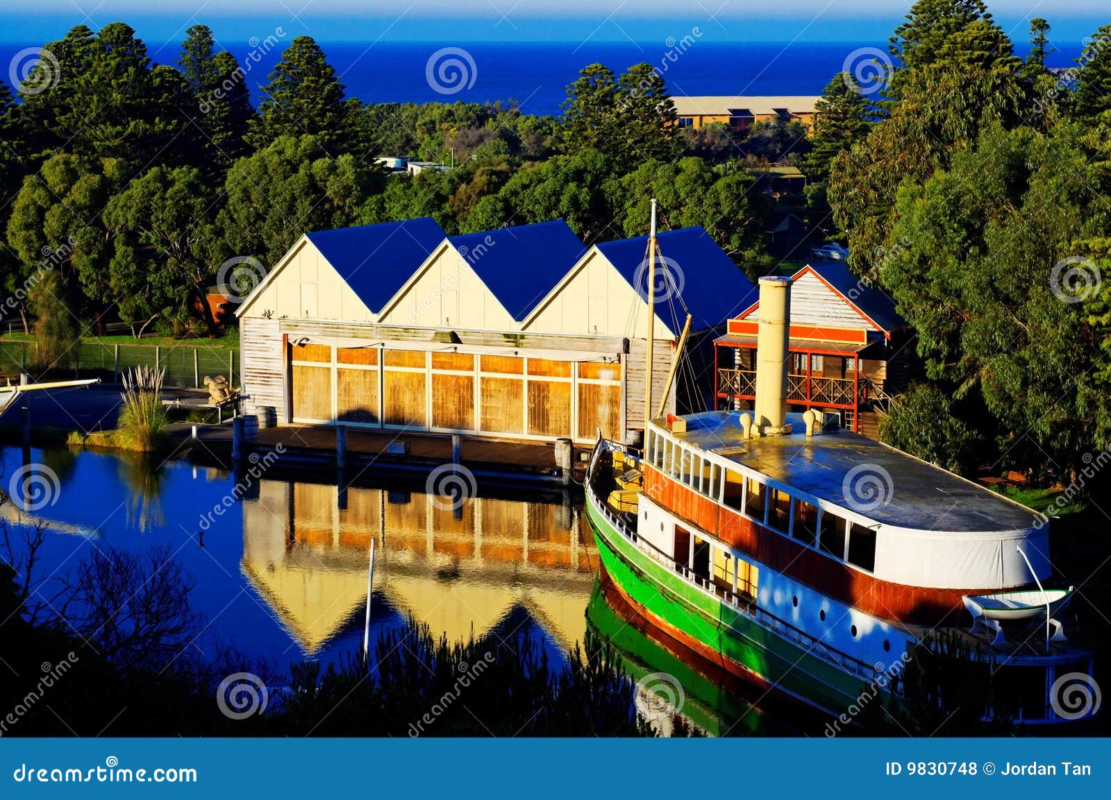 Old boat house and ferry stock photo. Image of heritage - 9830748