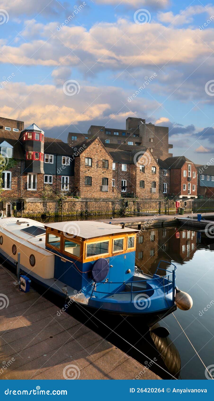 Old boat in London dock stock photo. Image of vertical - 26420264