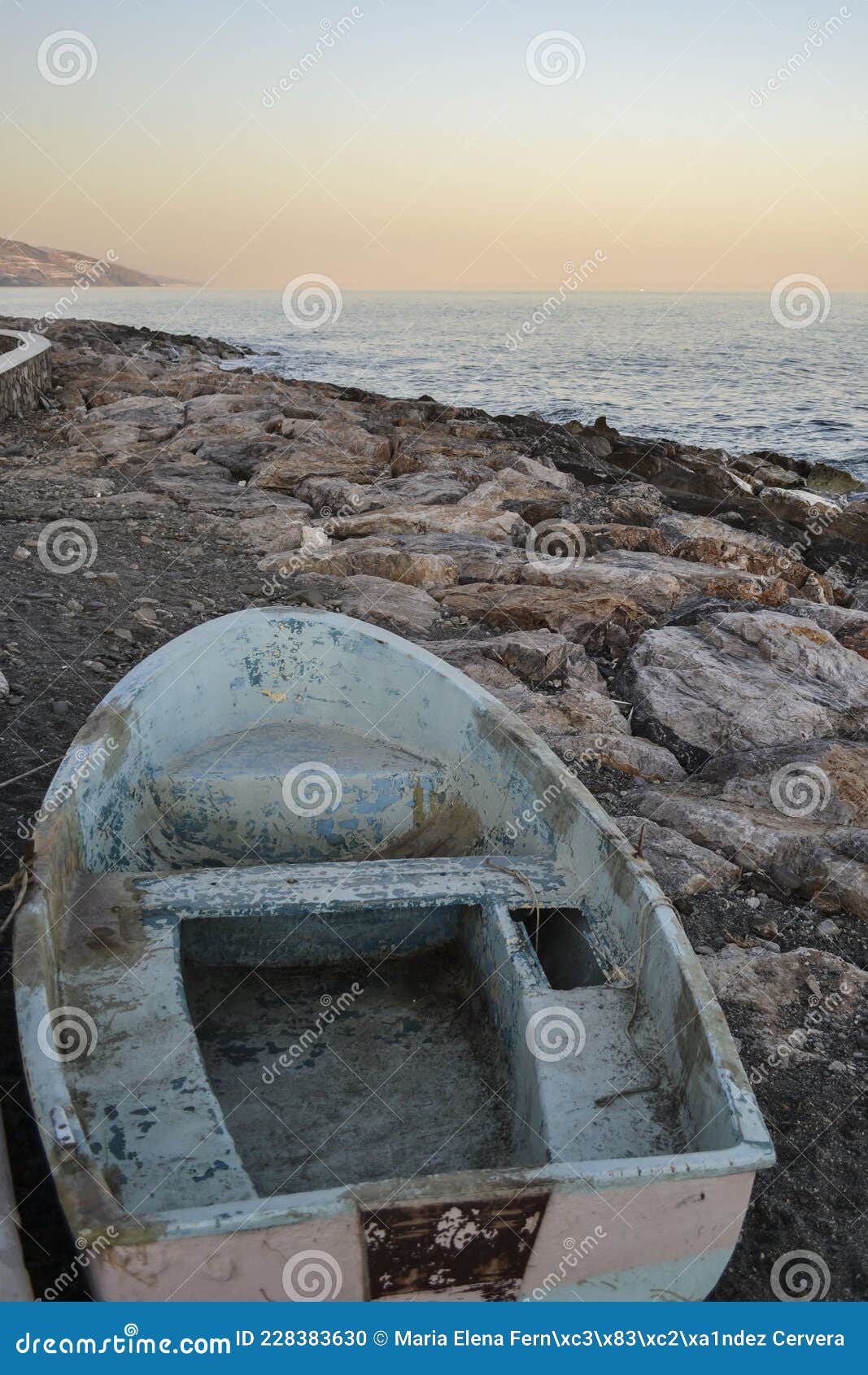 Old Boat by the Sea during Sunset Stock Photo - Image of hemisphere ...
