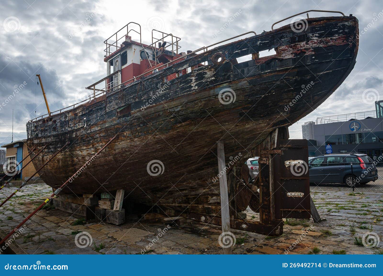 Old Boat in the Old Shipyards Editorial Stock Image - Image of antique ...