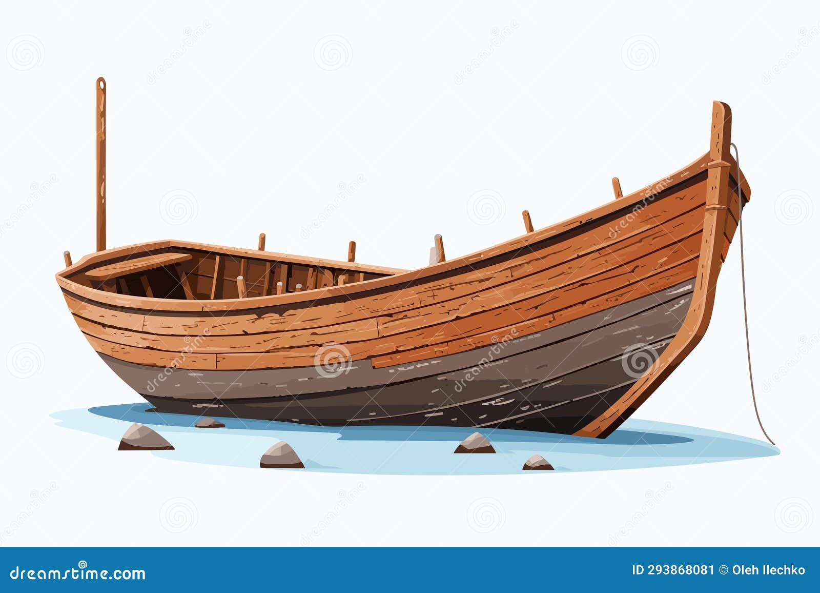 Old Boat Vector Flat Minimalistic Isolated Illustration Stock Vector ...