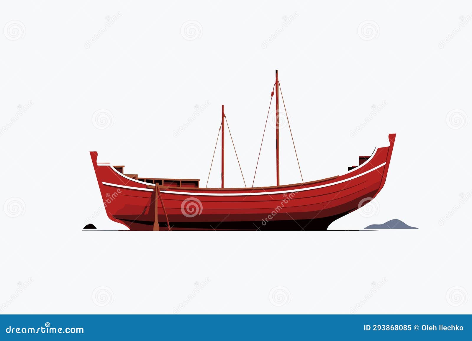 Old Boat Vector Flat Minimalistic Isolated Illustration Stock Vector ...