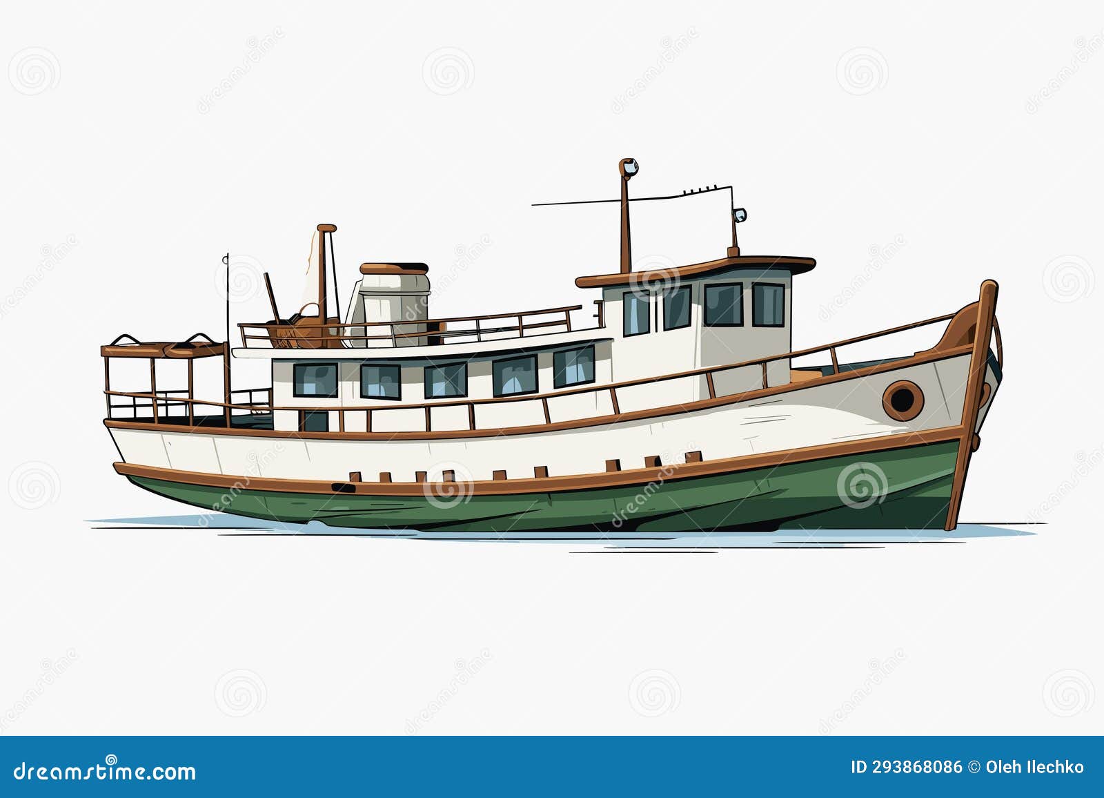 Old Boat Vector Flat Minimalistic Isolated Illustration Stock Vector ...