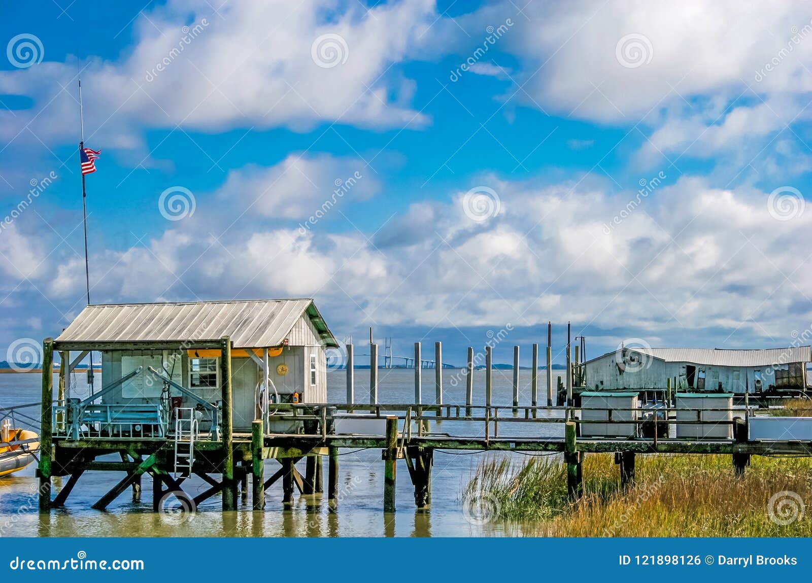 Old Boating Pier stock photo. Image of vessel, water - 121898126