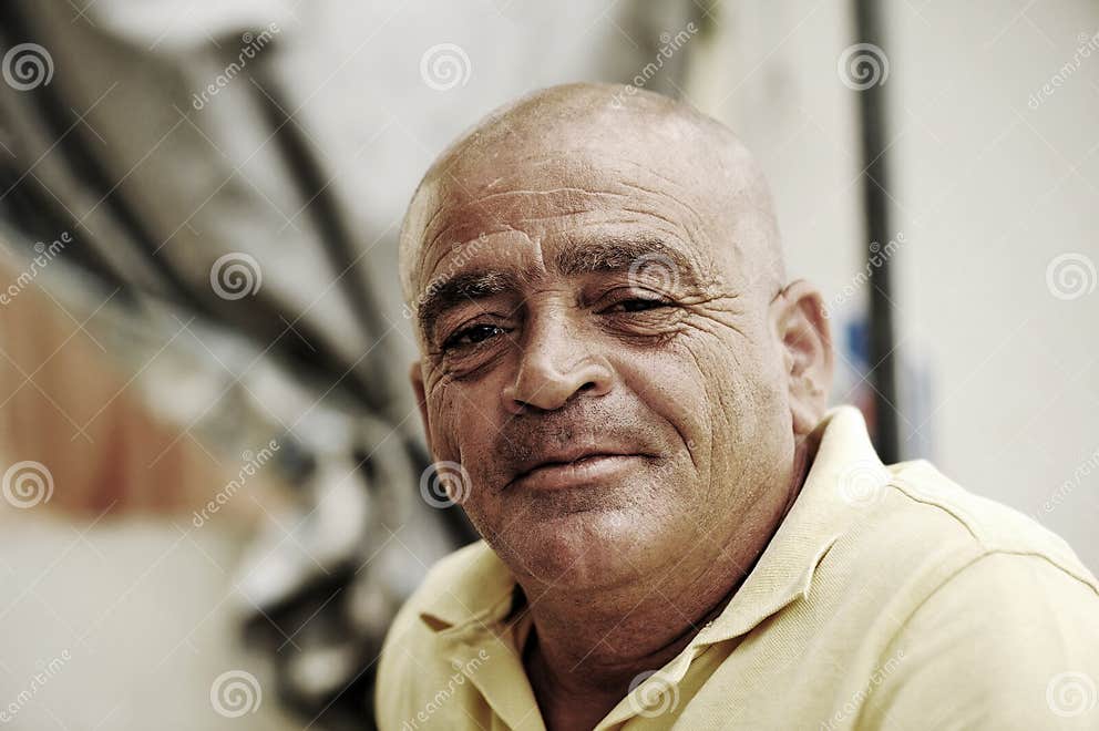 Old Bold Man with Happy Expression Stock Photo - Image of aged, faith ...