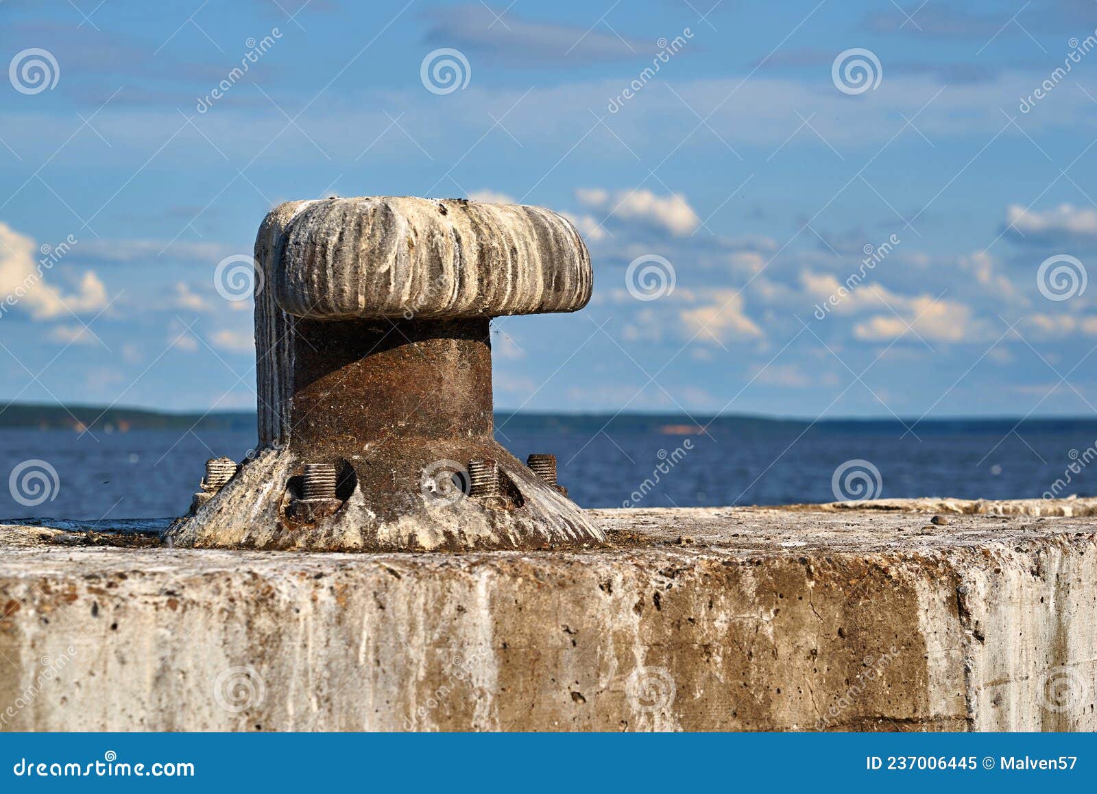 Old Bollard for Mooring the Vessel Stock Image - Image of marine ...