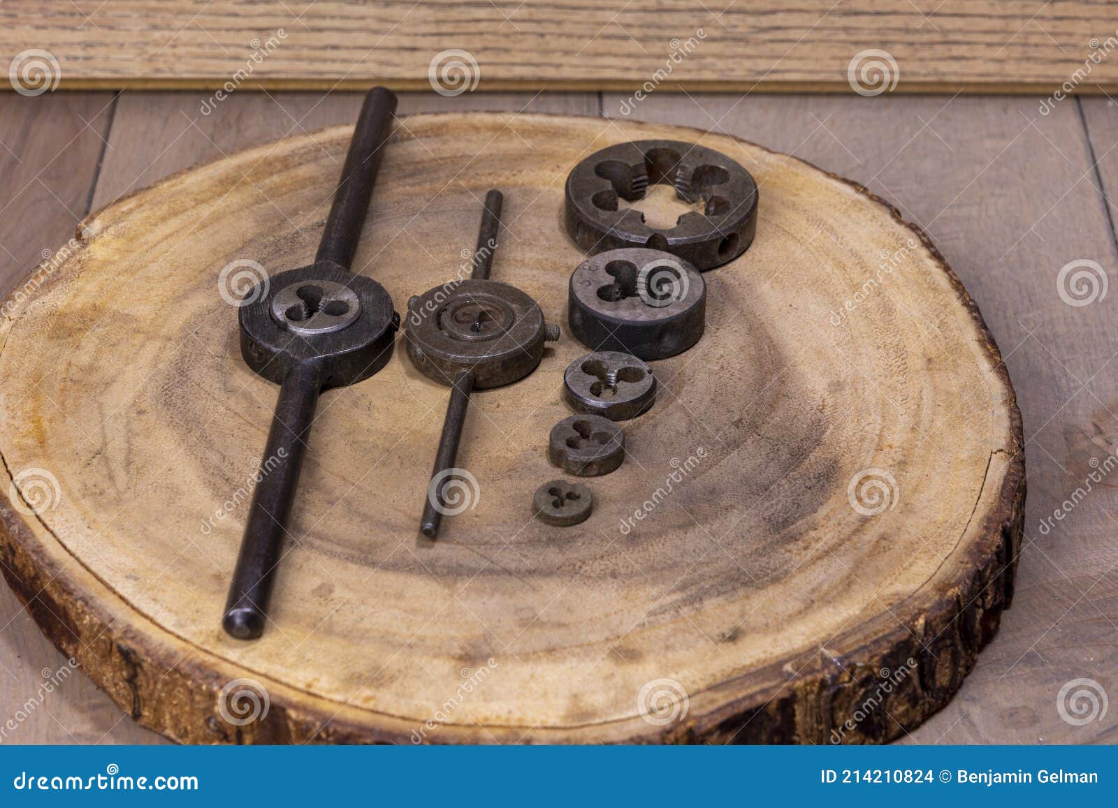 Old bolt threading tool stock photo. Image of steel - 214210824