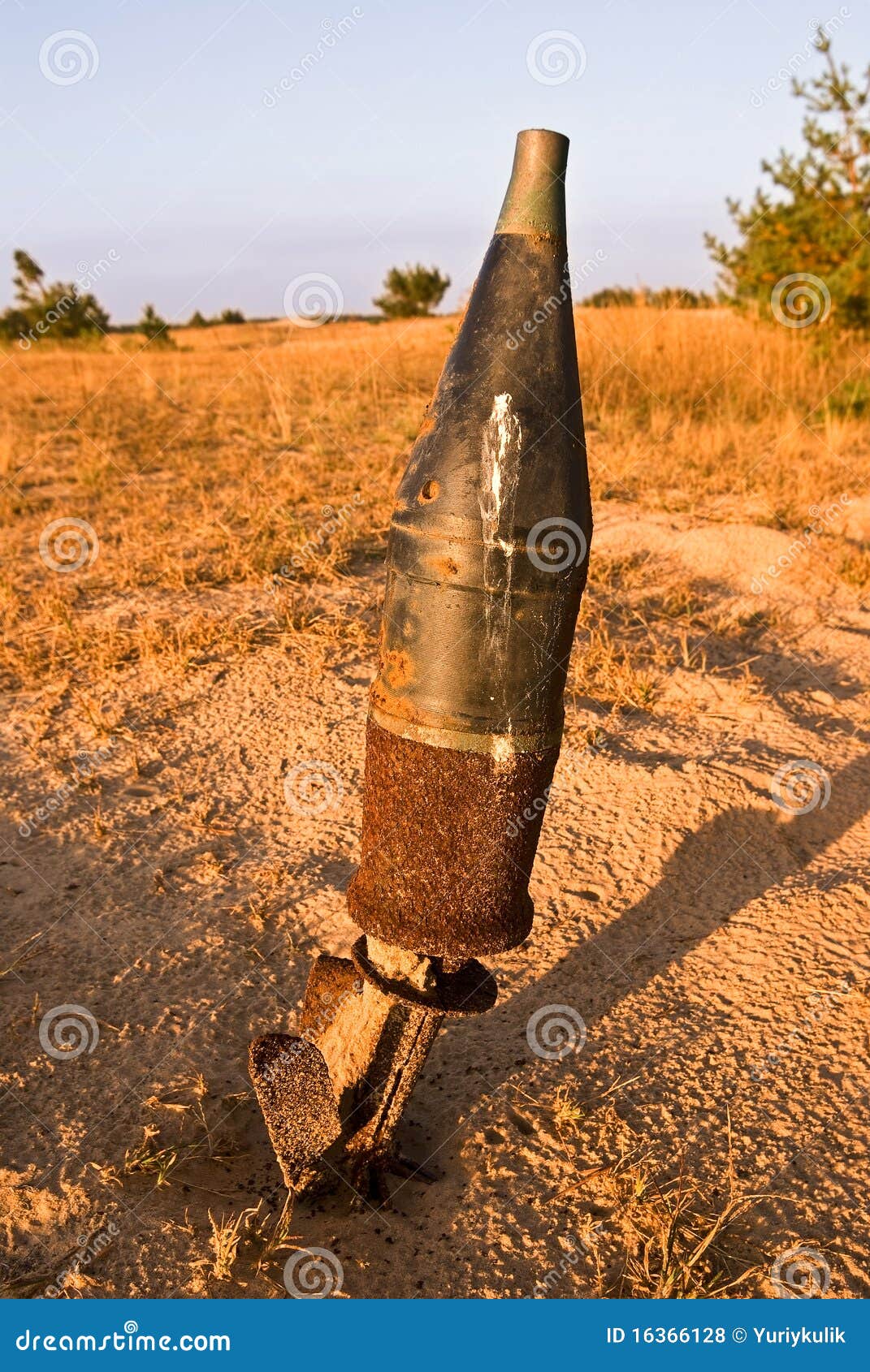 Old bomb in a desert stock photo. Image of sand, strike - 16366128