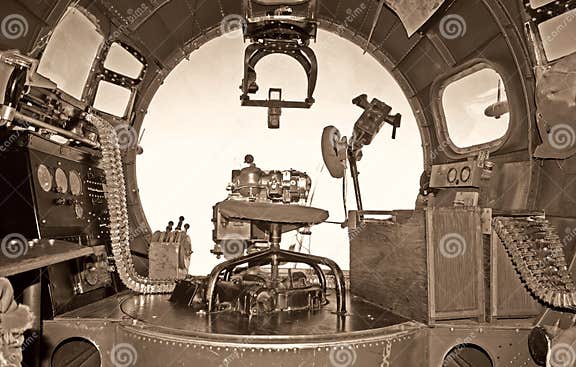 Old bomber cockpit stock photo. Image of airplane, weapons - 20805178