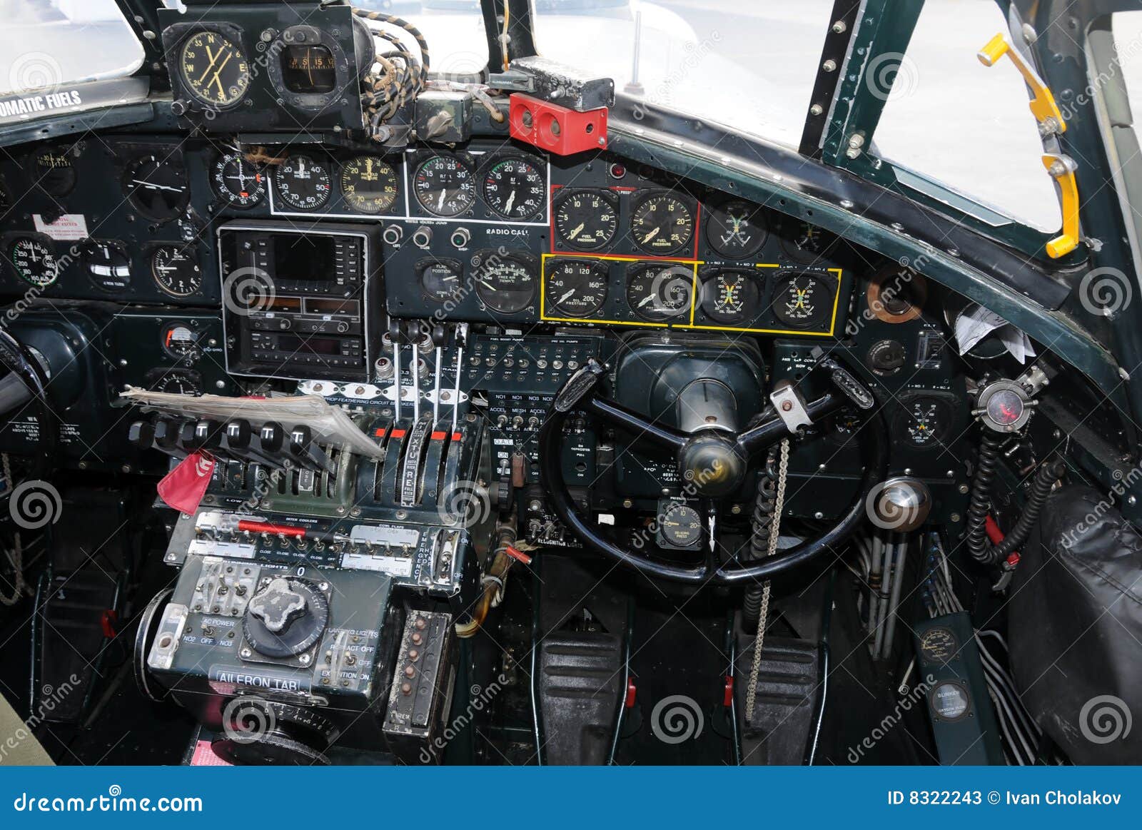 Old bomber cockpit stock image. Image of bomber, obsolete - 8322243