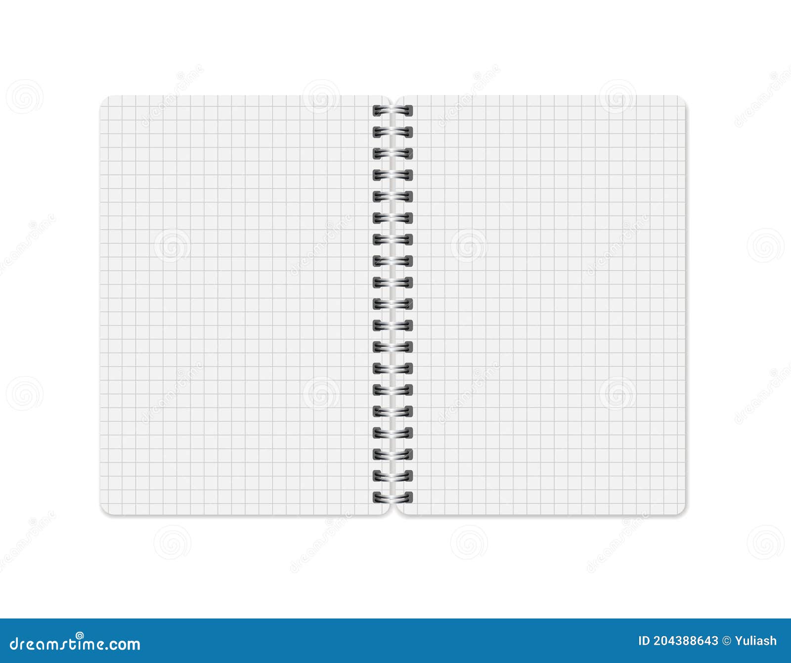 Vector Realistic Opened Notepad in a Cage. Notebook with Vertical Pages ...