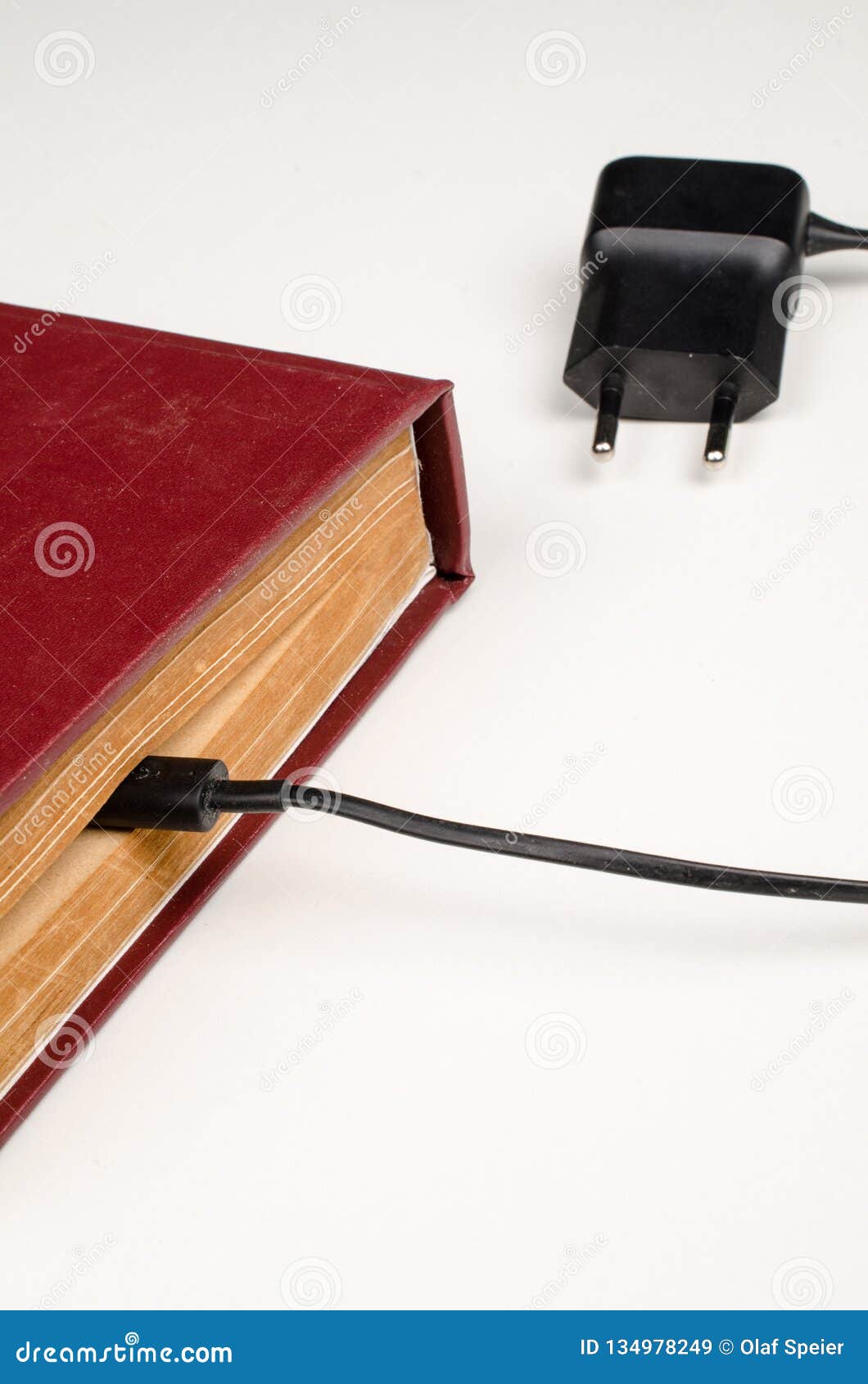 Old Book with a Battery Charging Cable Stock Image - Image of classic ...