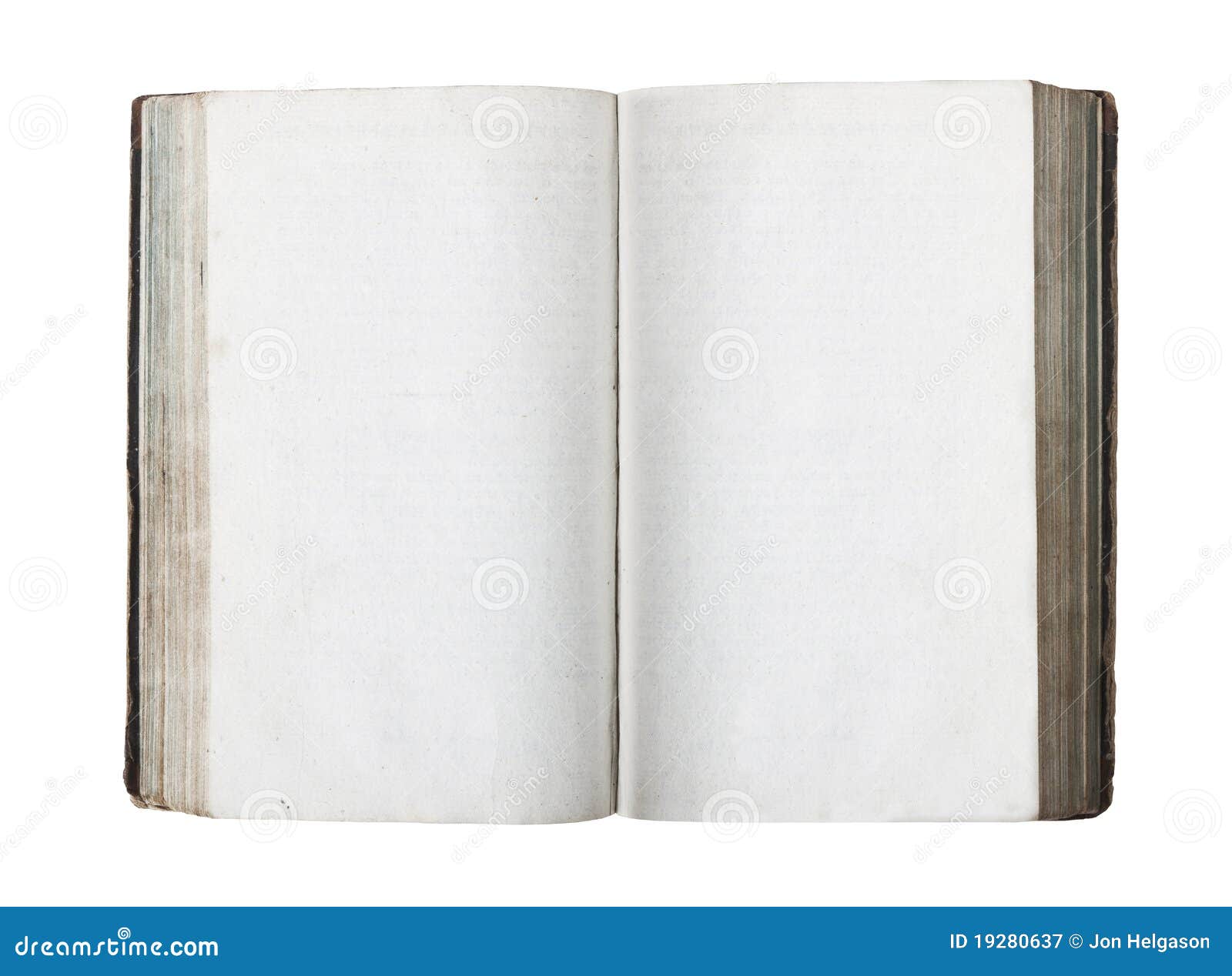 Old Book with Blank Pages Isolated Stock Image - Image of view, spread ...