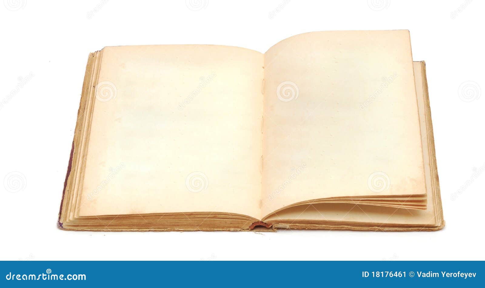 An Old Book with Blank Yellow Stained Pages Stock Image - Image of ...