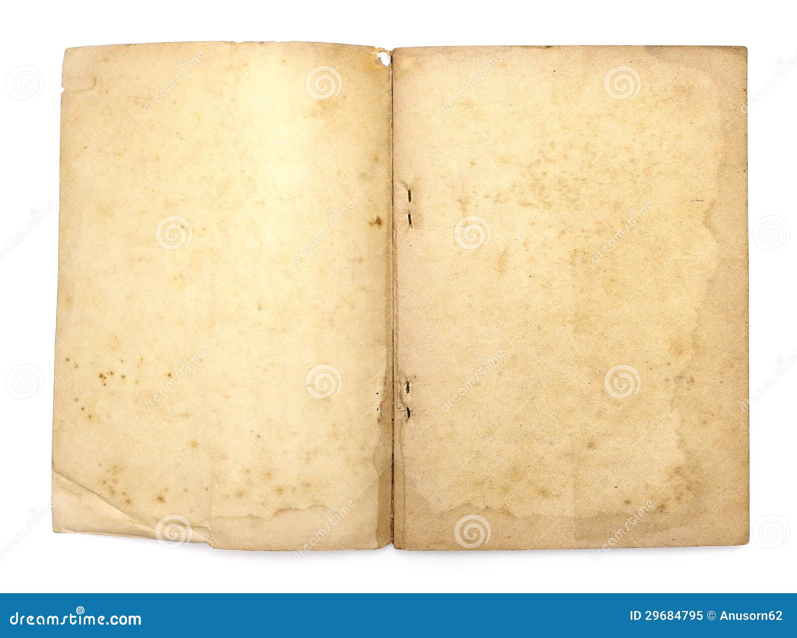 Old Book with Blank Yellow Stained Pages Stock Image - Image of ...