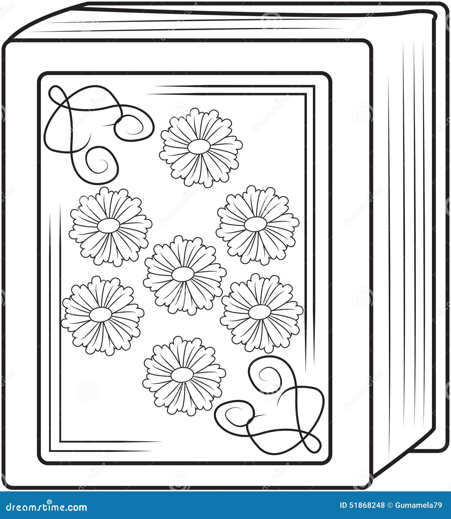 Old book coloring page stock illustration. Illustration of book - 51868248