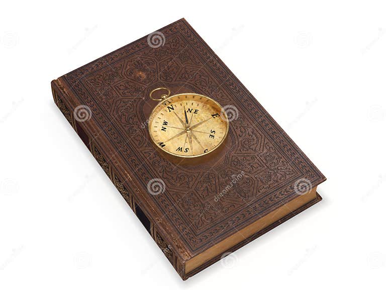 Old book with compass stock image. Image of longitude - 72496347