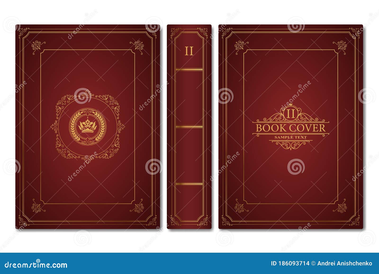Old Book Cover Design Elements Stock Vector - Illustration of noble ...