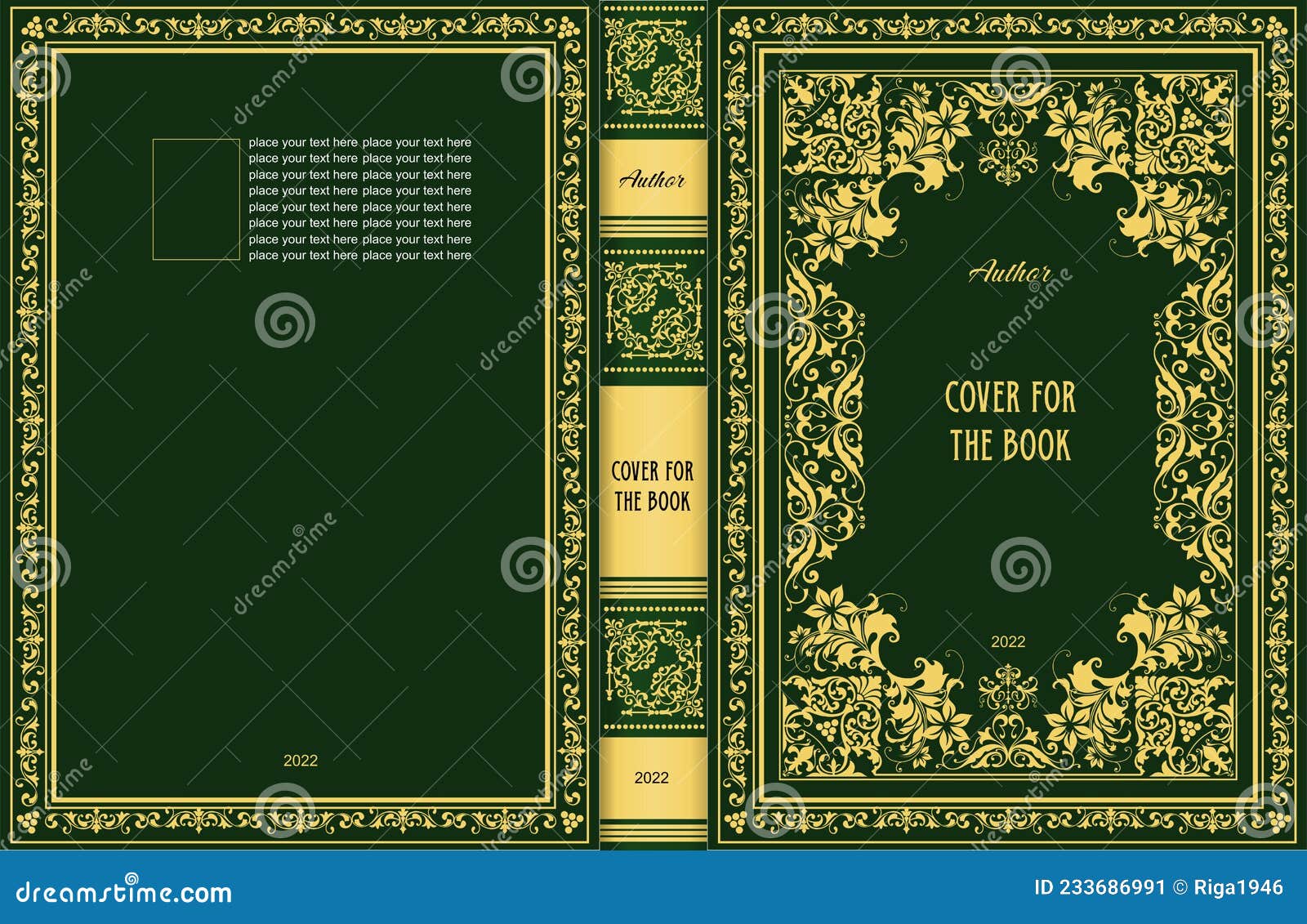Old Book Cover Design Elements Stock Vector - Illustration of cover ...