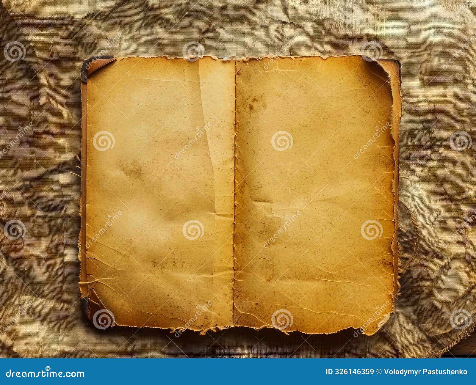 An Old Book with Crumpled Paper on Top Stock Image - Image of food ...