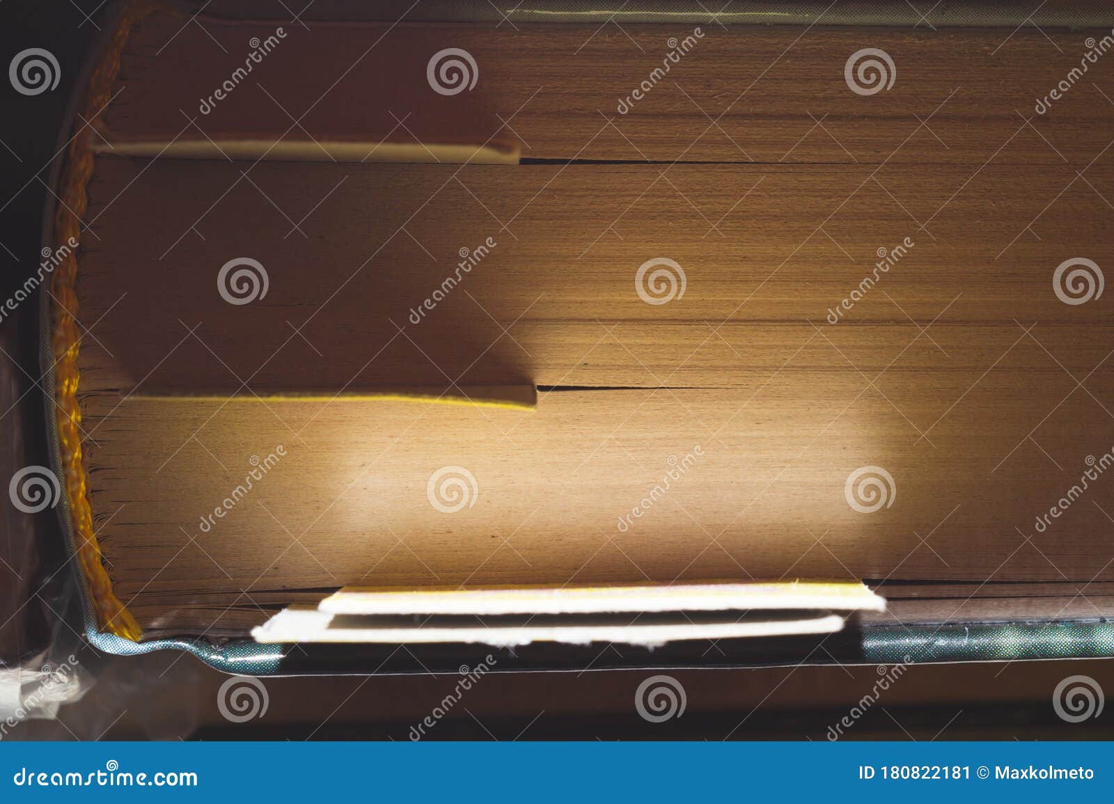 Old Book Edge Close Up. Book With Bookmarks Royalty-Free Stock ...