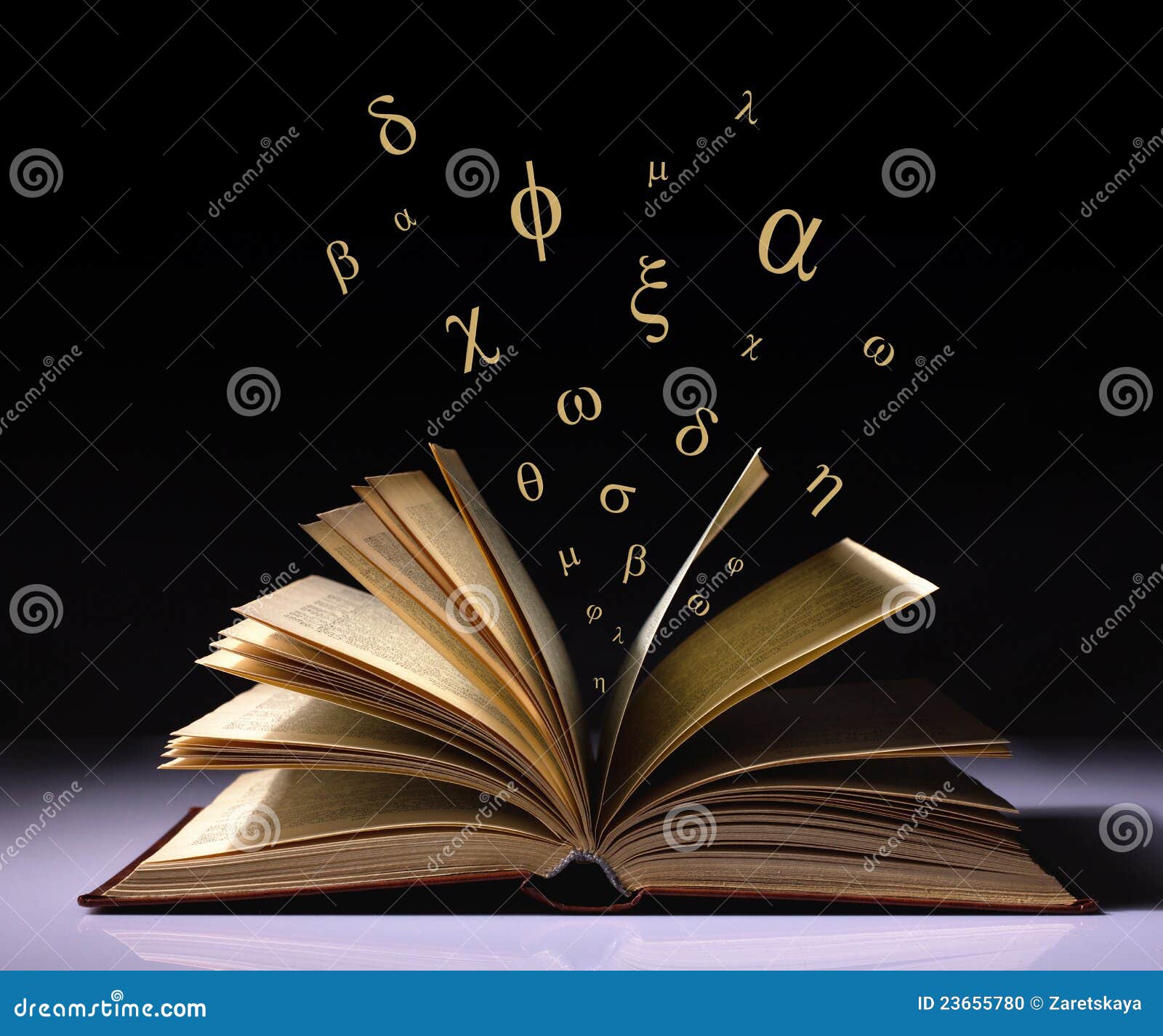 Old Book with Greek Letters Stock Photo - Image of history, archive ...