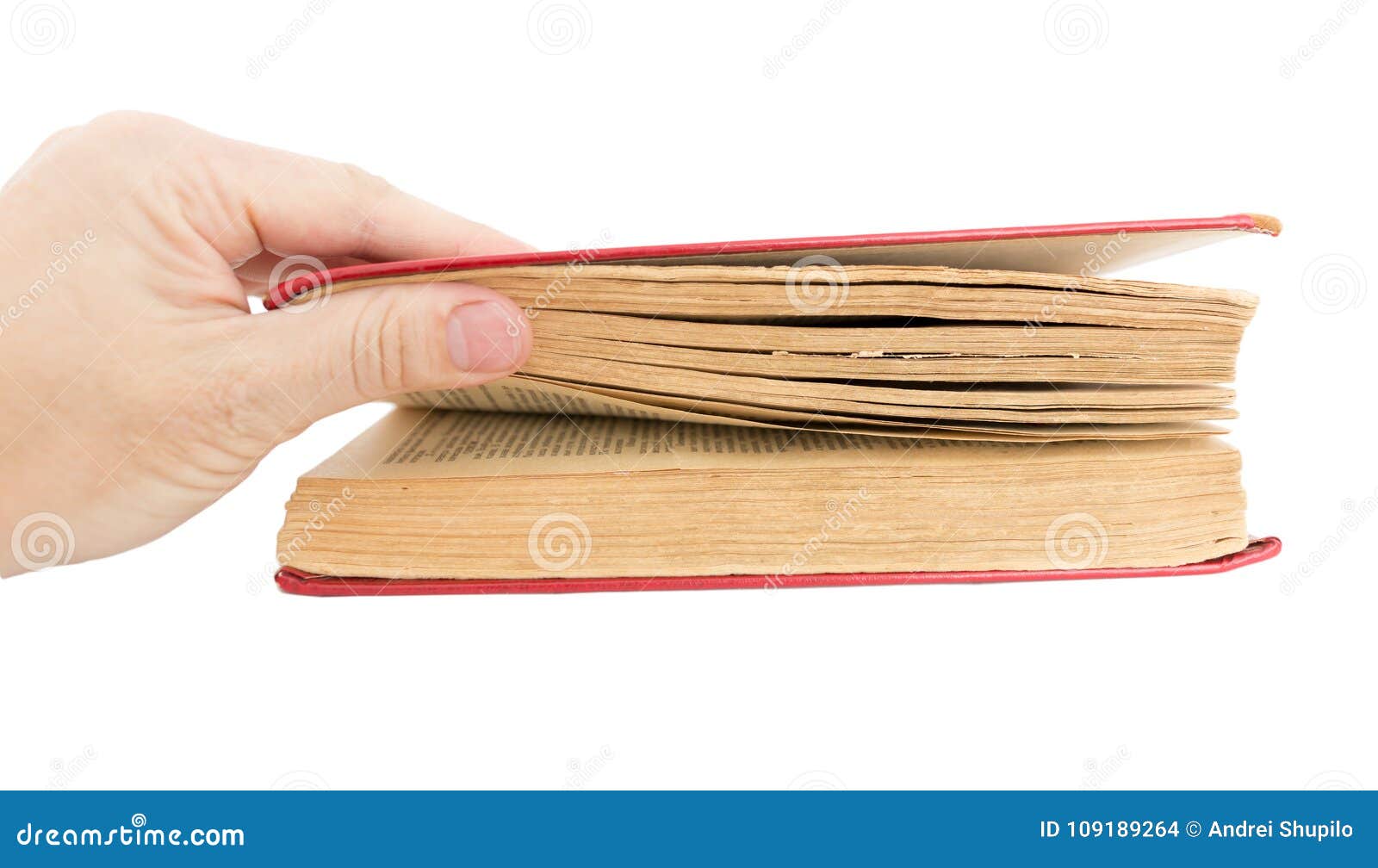 Old Book in His Hand on a White Background Stock Photo - Image of ...