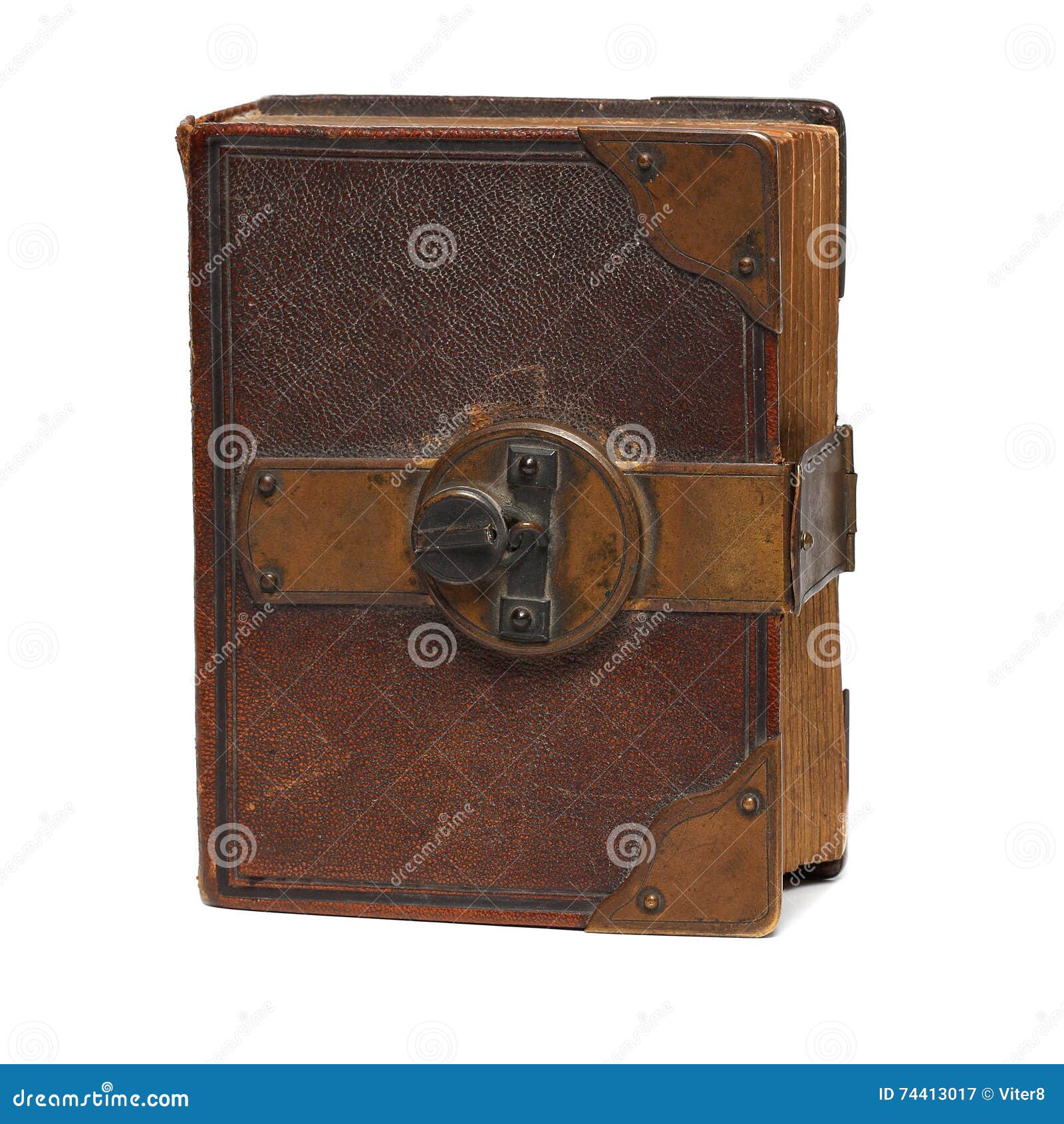 Old Book with Lock Isolated on White Stock Image - Image of design ...