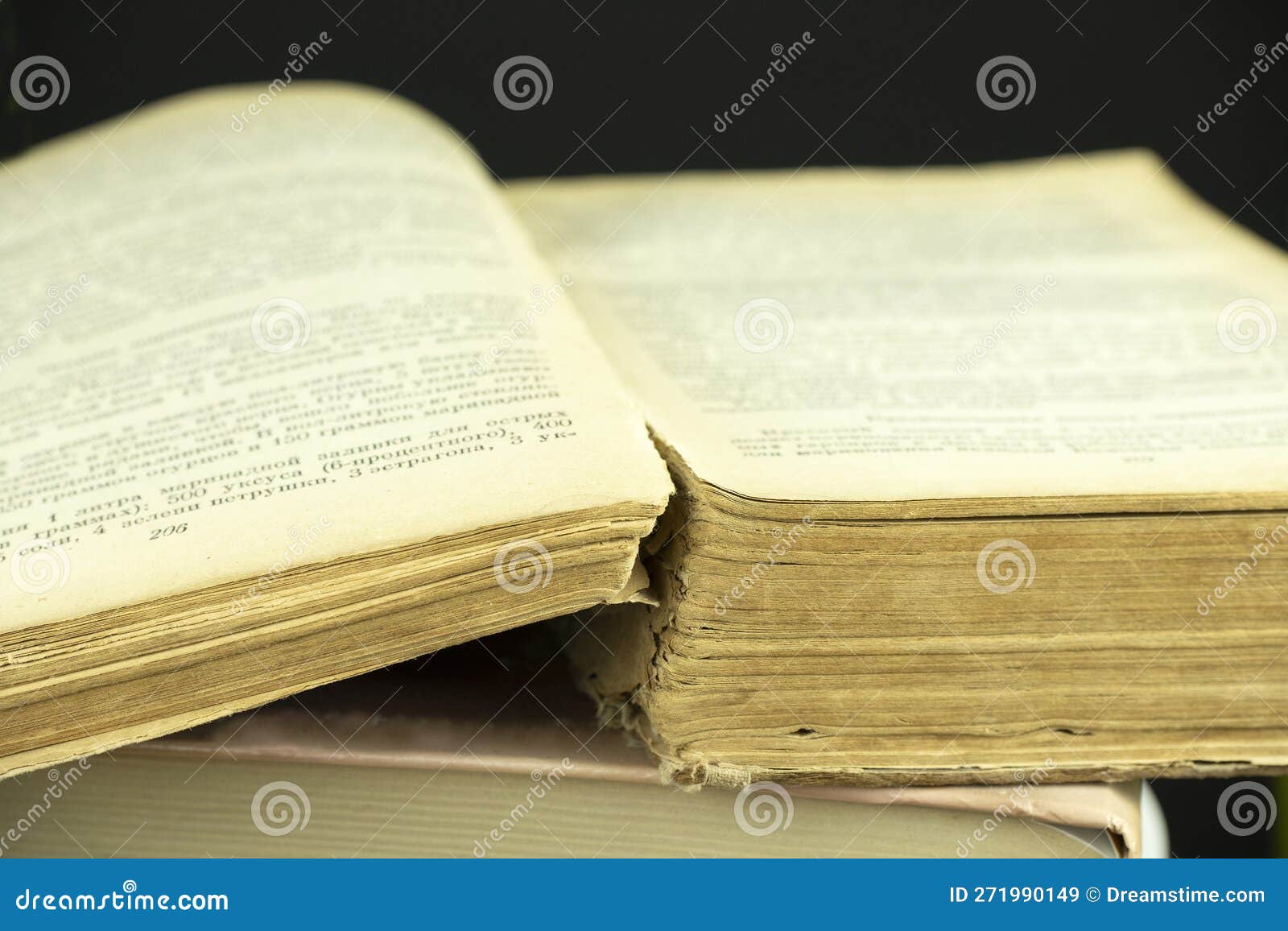 Old Book, Open Page of an Old Book. Close-up Editorial Stock Image ...
